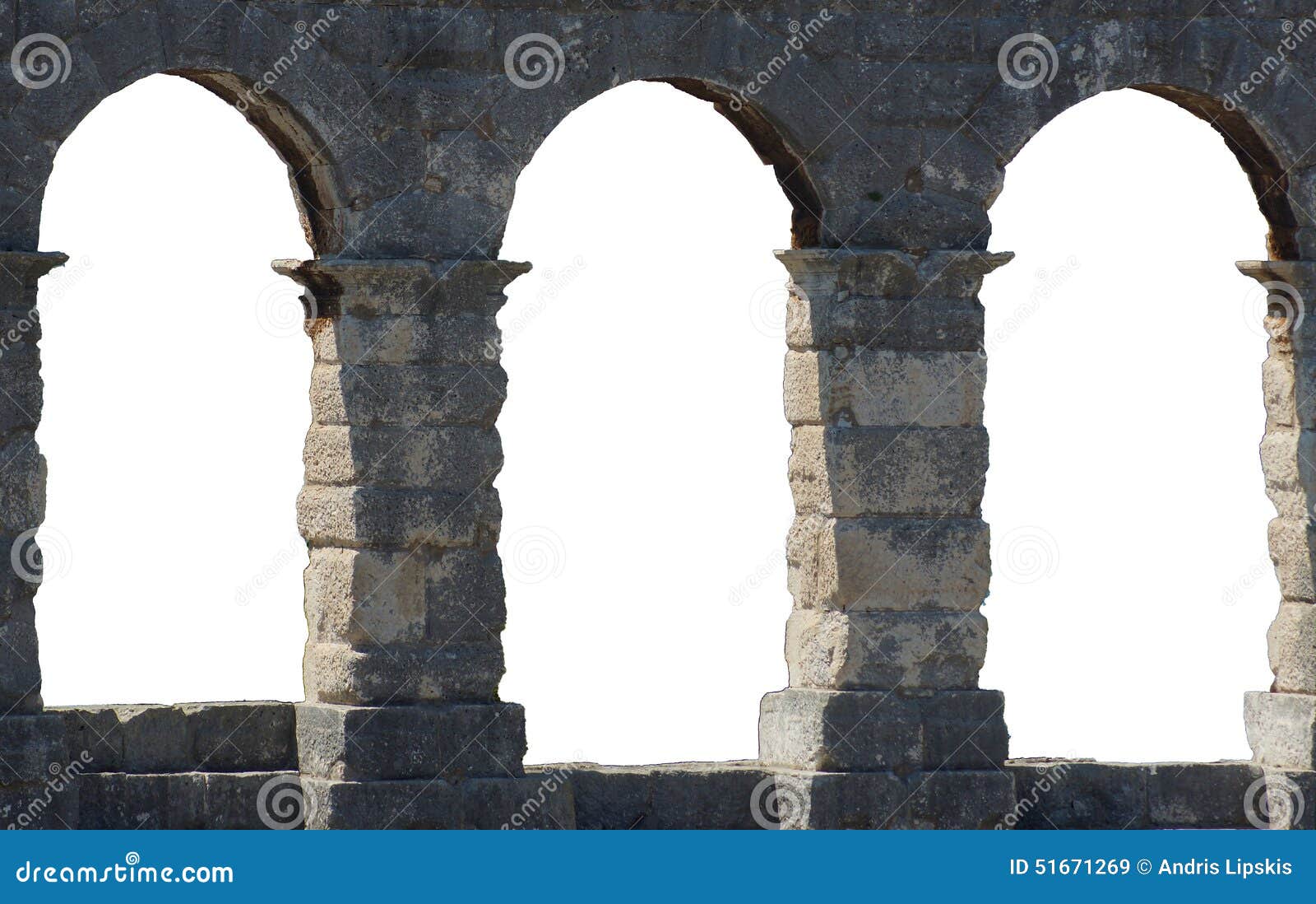 Ancient windows stock image. Image of three, arena, object - 51671269