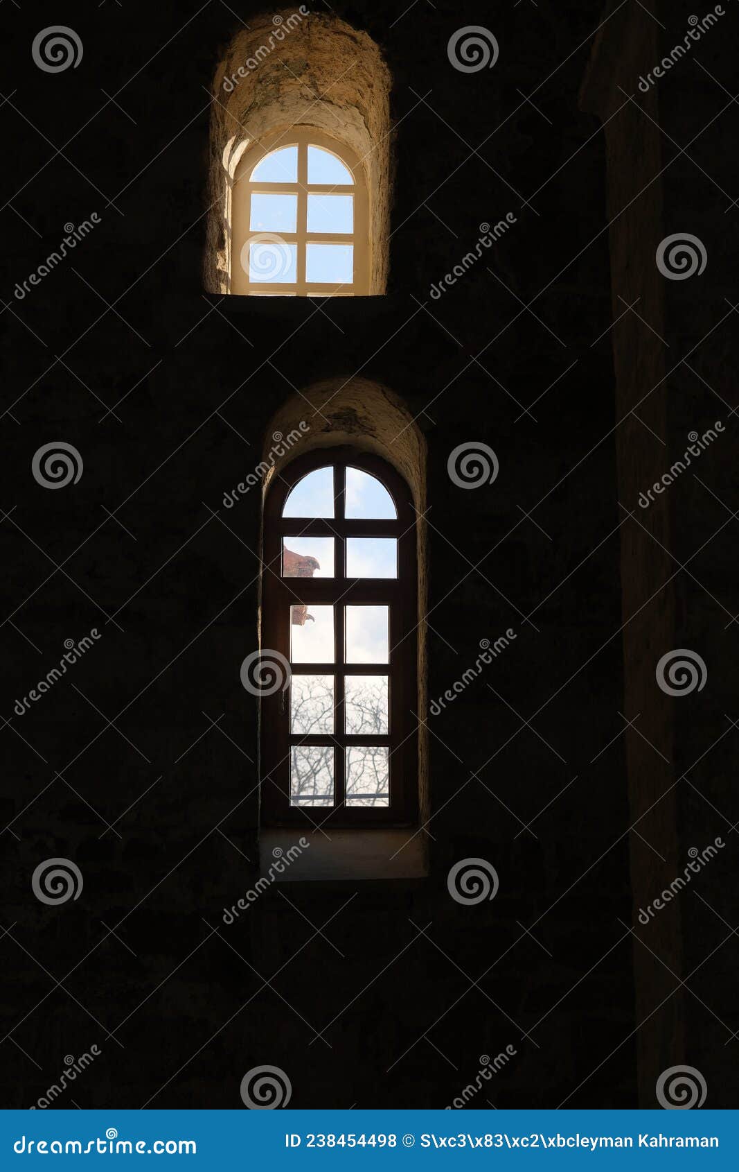 Ancient Windows, Vertical Photo of Two Windows Stock Photo - Image of ...