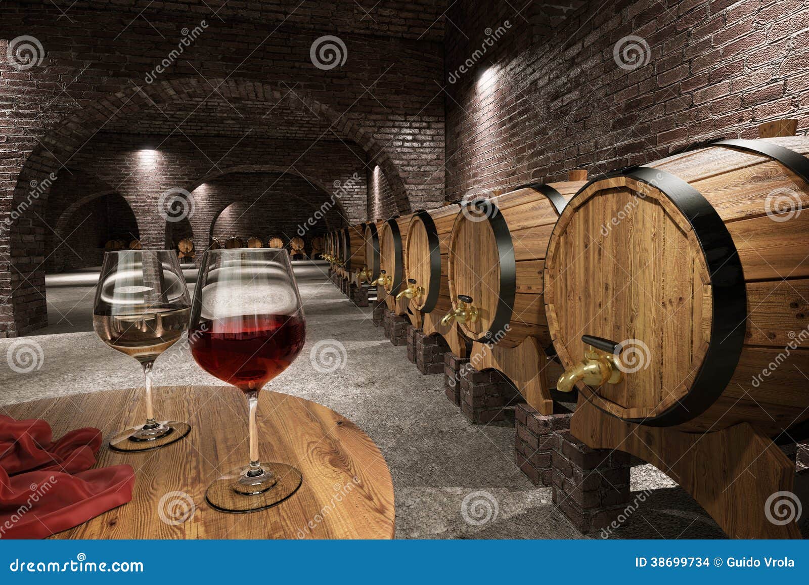 Ancient wine cellar stock illustration. Illustration of underground ...