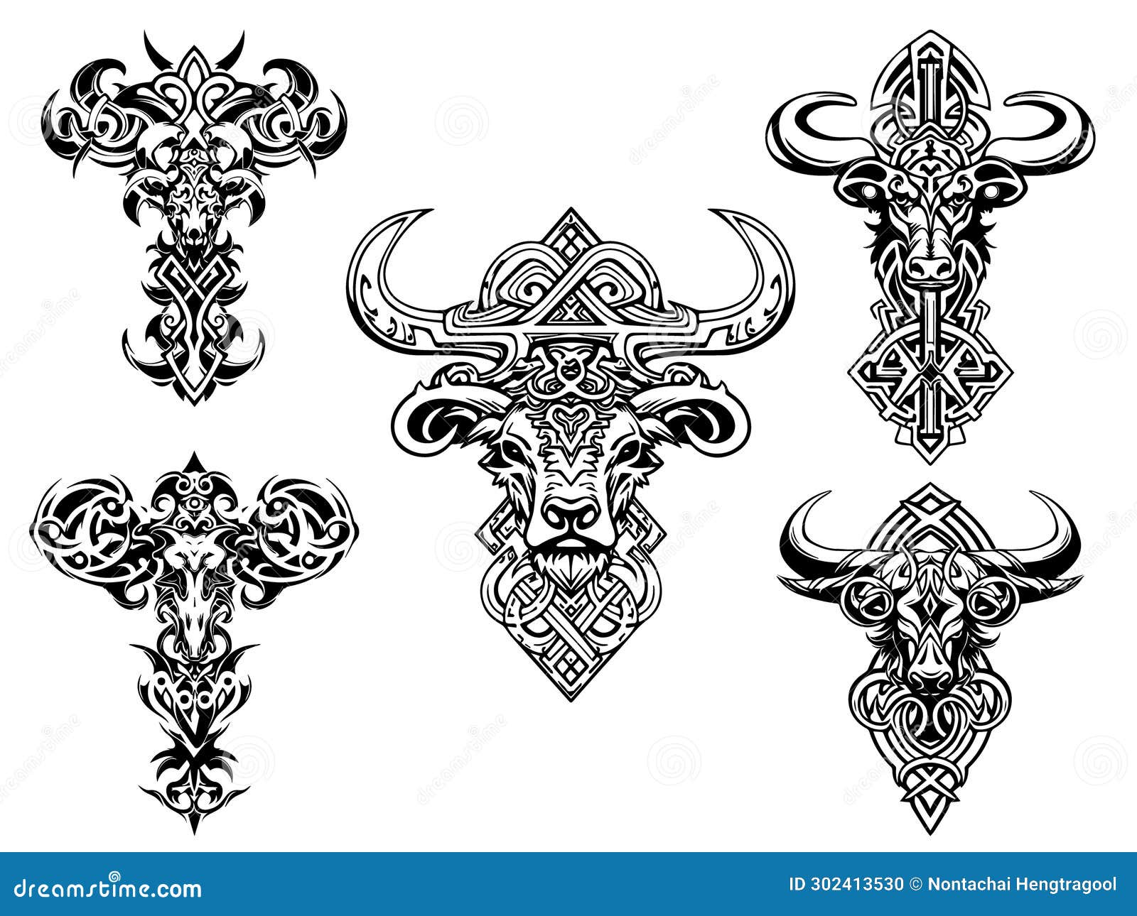 Ancient Wisdom Unveiled: Taurus Tattoo and Celtic Cross Stock ...