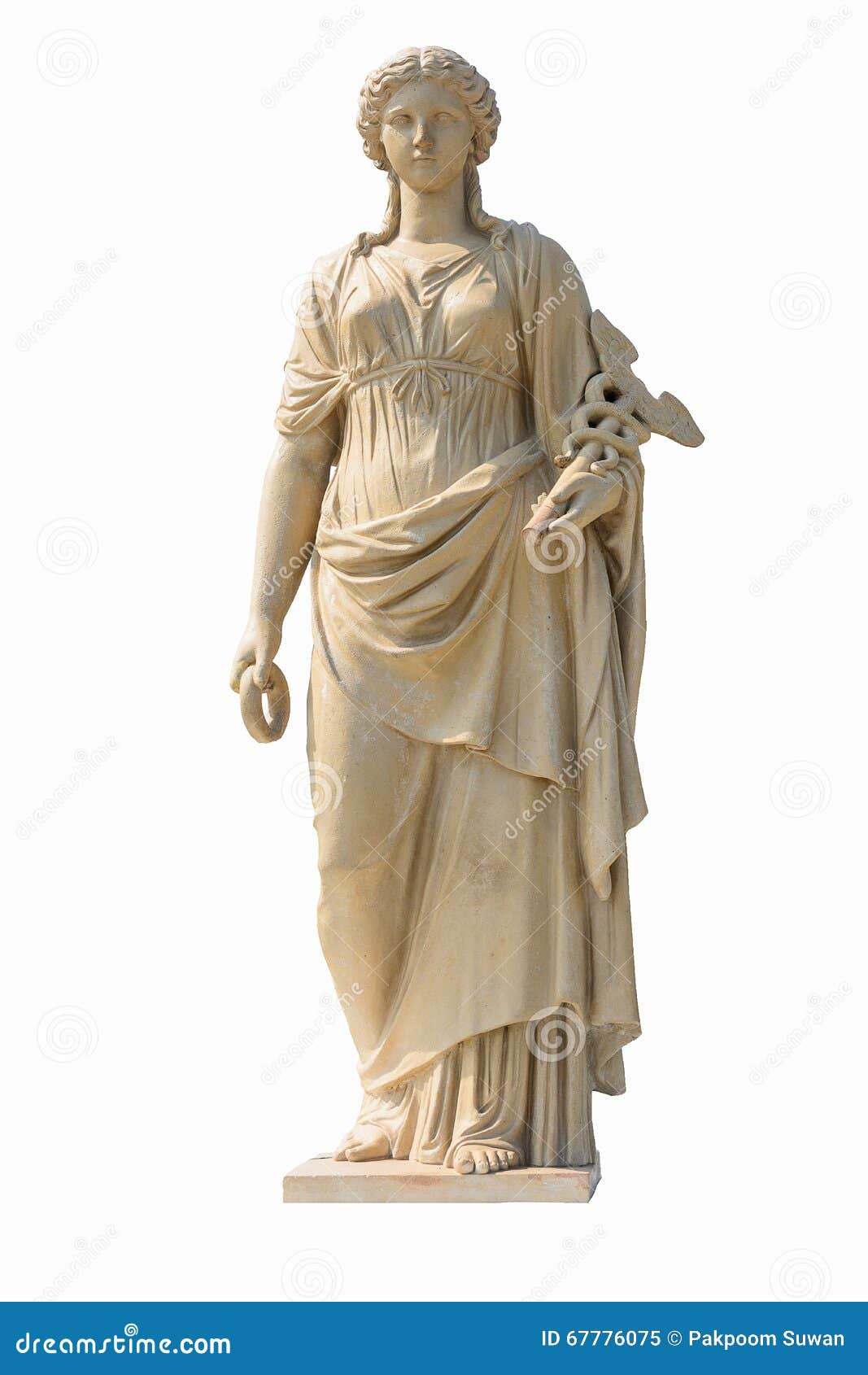 Ancient Women Statue in White Background Stock Image - Image of ...