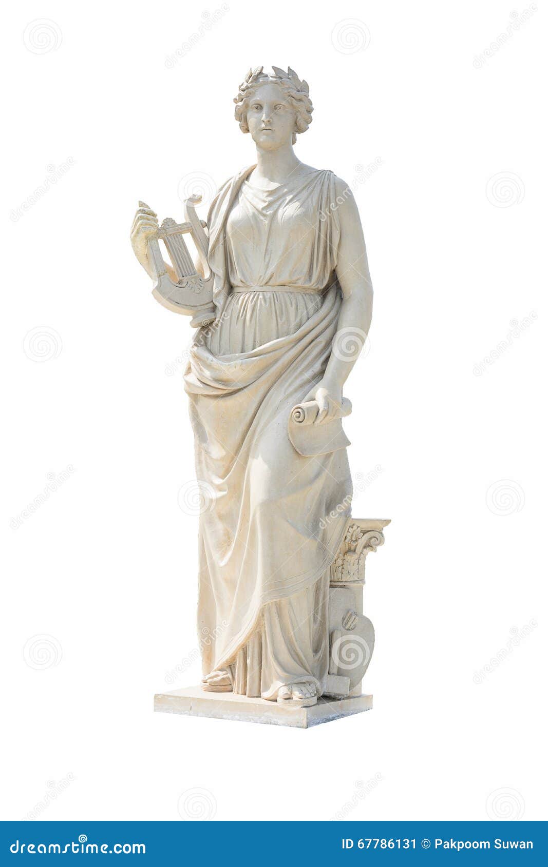 Ancient Women Statue in White Background Stock Image - Image of vintage ...