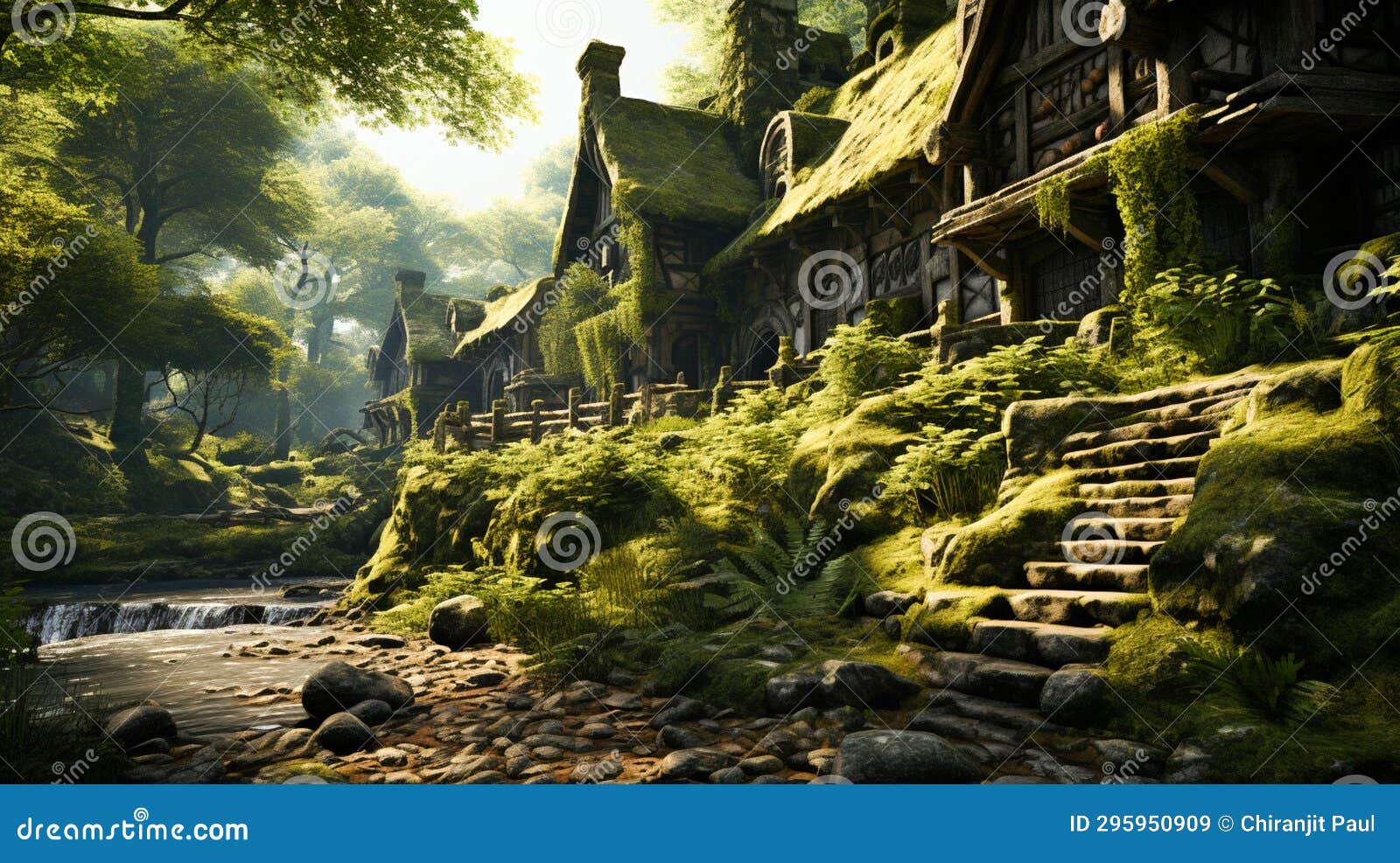 Ancient Wood Hut Surrounded by Nature Embodies Rustic Stock Image ...