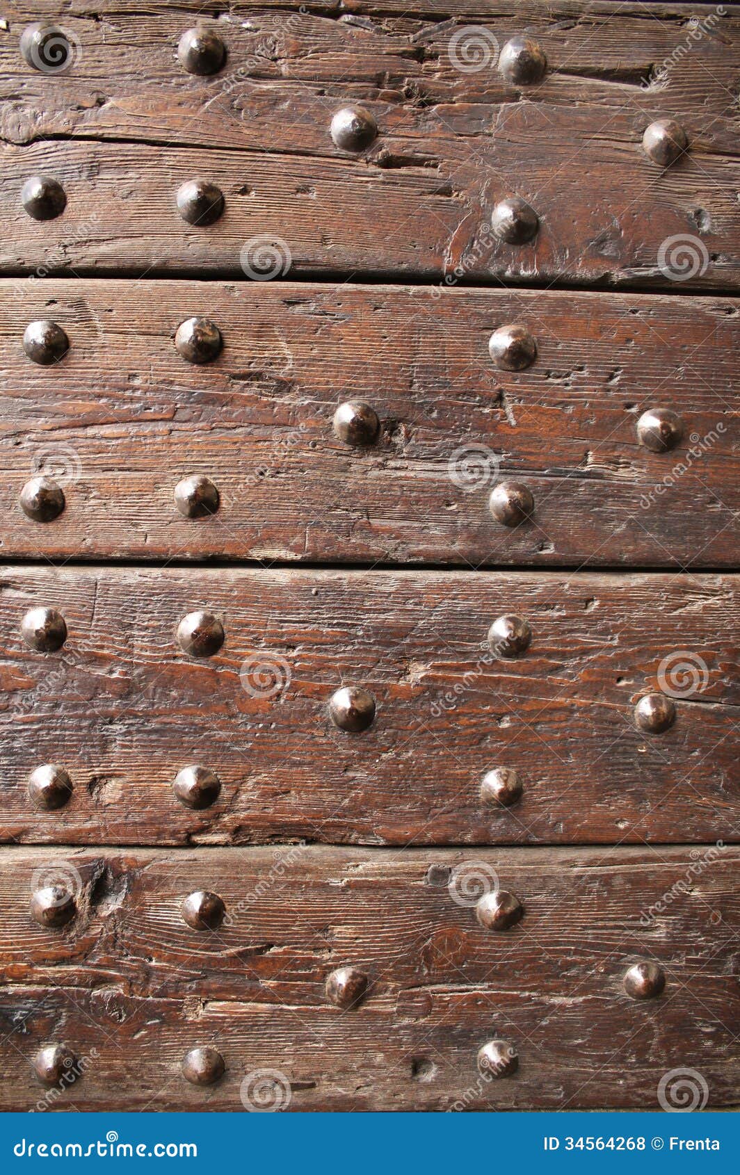 Ancient wood with rivets stock photo. Image of retro - 34564268