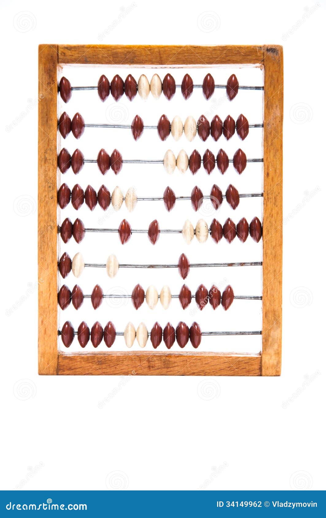 An Ancient Wooden Abacus on a White Background Stock Photo - Image of ...
