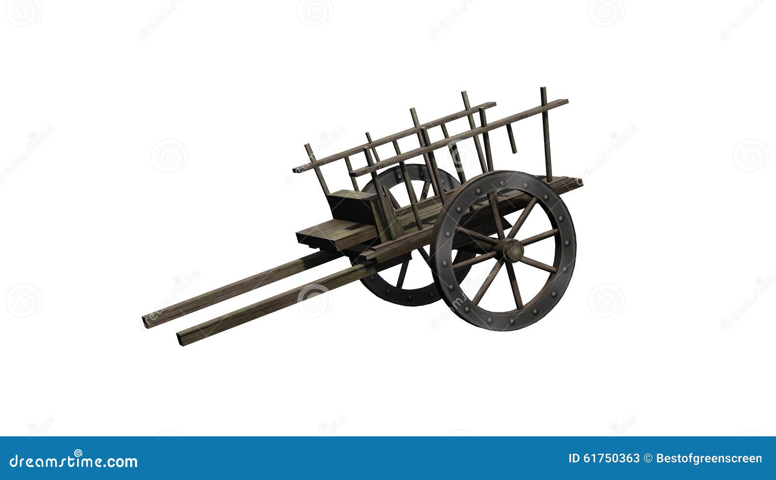 Ancient Wooden Cart - on White Background Stock Illustration ...