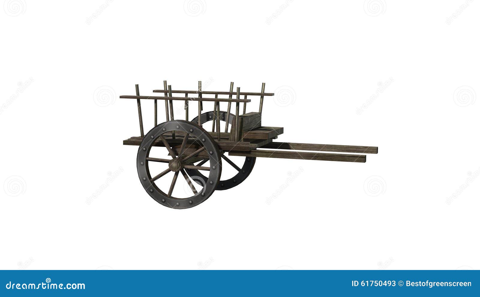 Ancient Wooden Cart - on White Background Stock Illustration ...