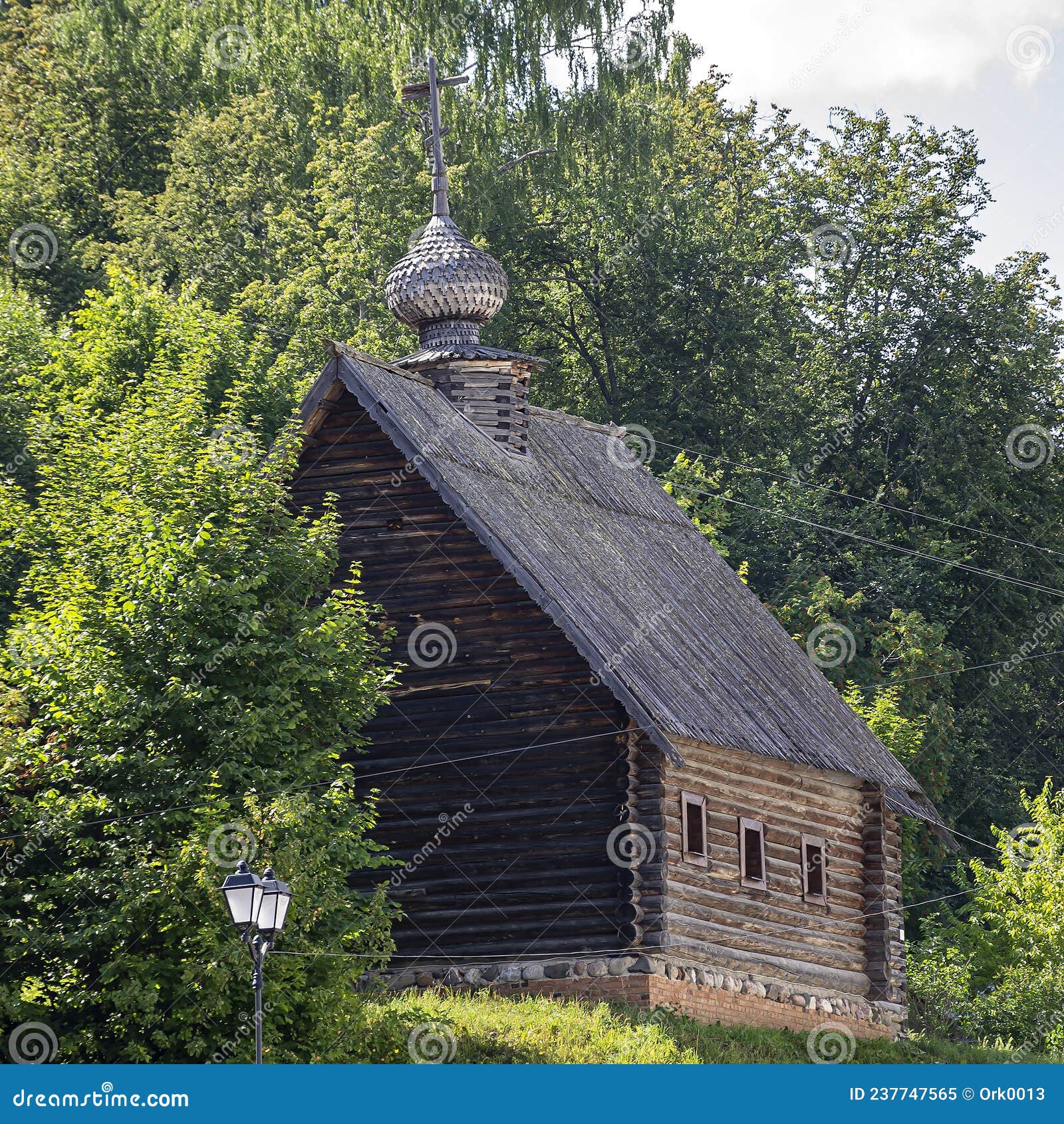 Ancient wooden chapel stock image. Image of roof, christ - 237747565