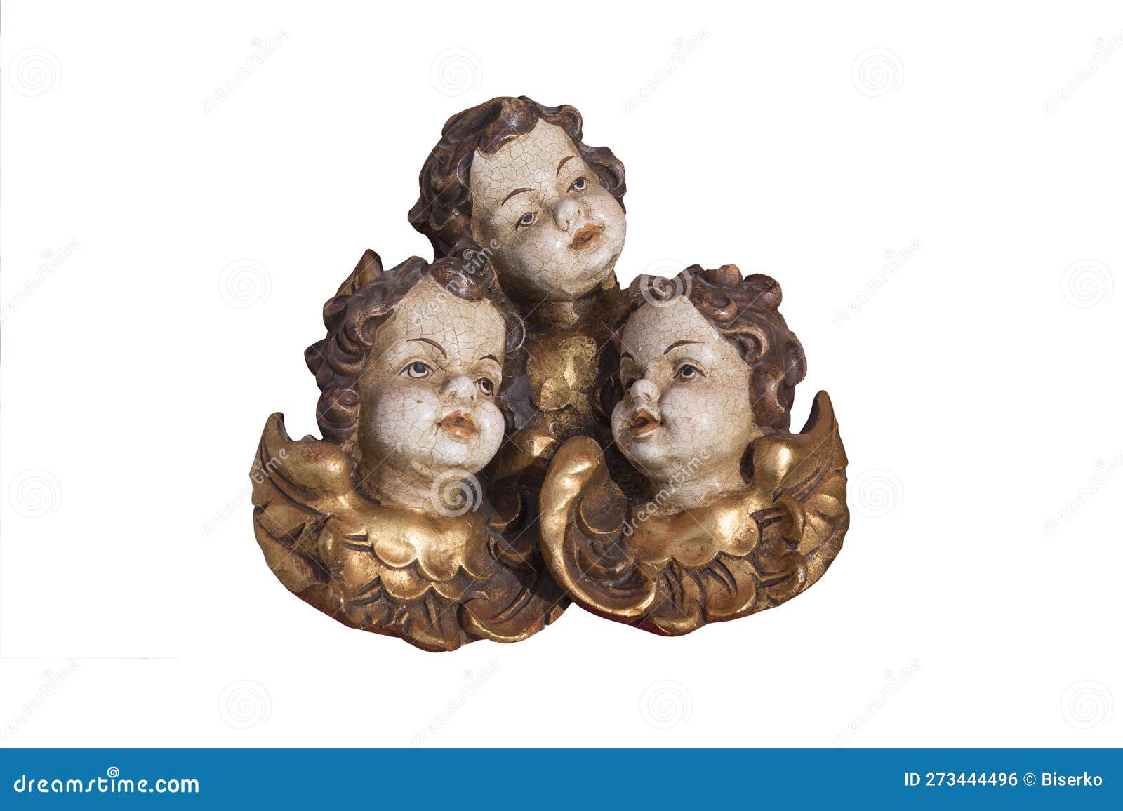 Ancient Wooden Decorations in the Form of Angels Stock Photo - Image of ...