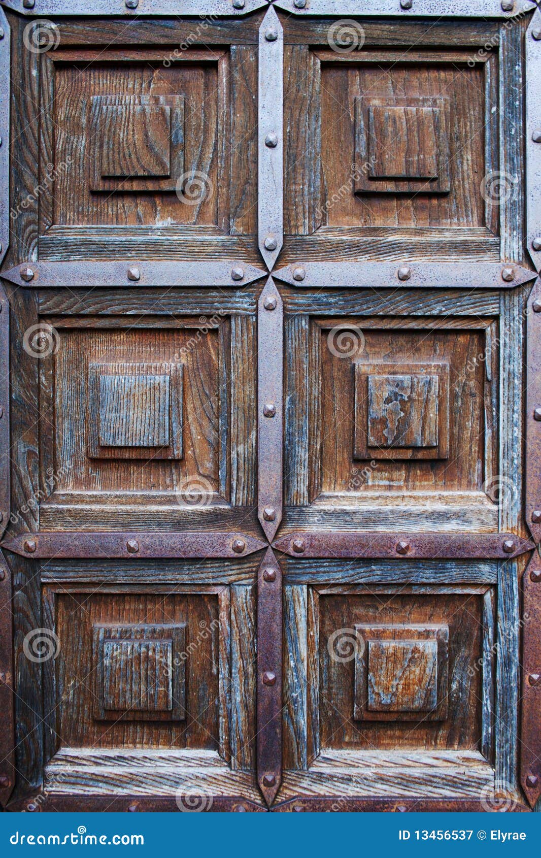 Ancient wooden door stock image. Image of metallic, painted - 13456537