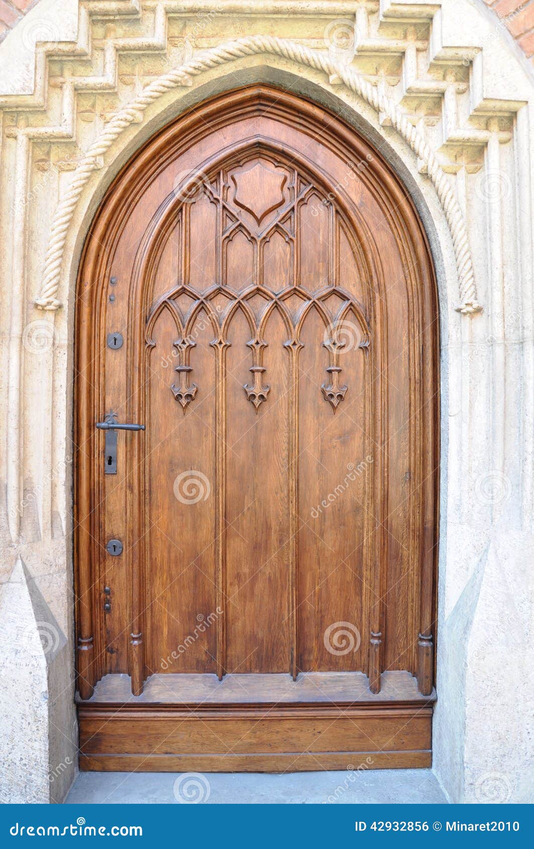 Ancient wooden door stock photo. Image of ancient, facade - 42932856