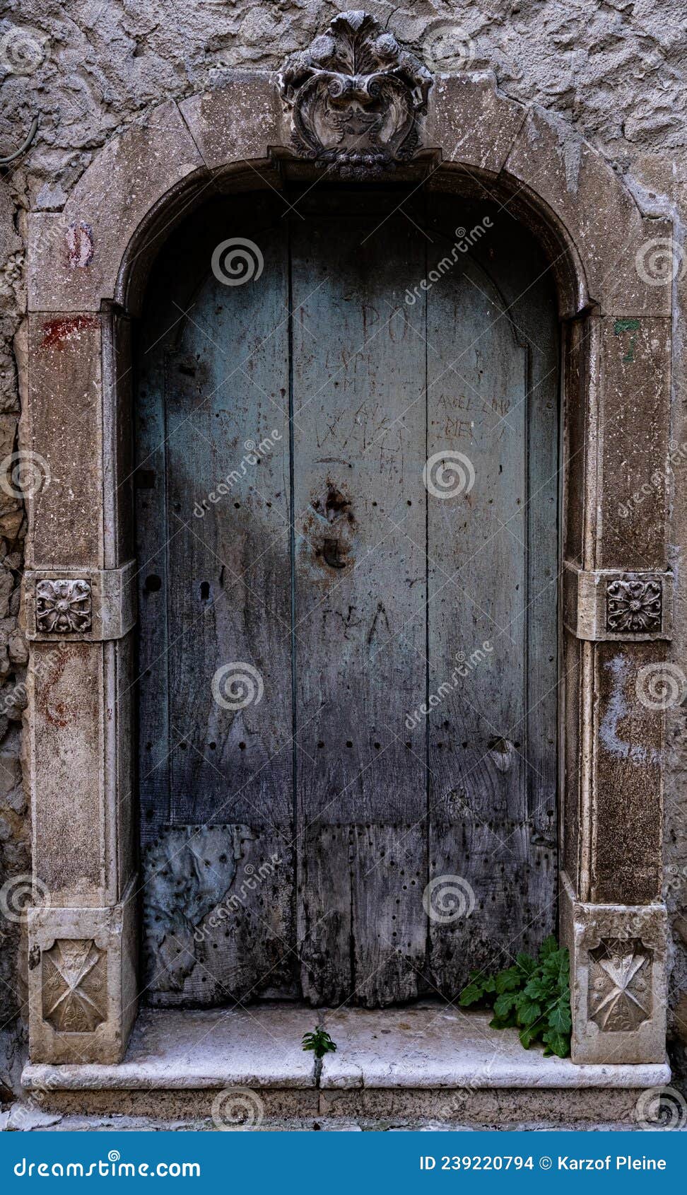 Ancient Wooden Door of Stone Building Stock Photo - Image of gesualdo ...