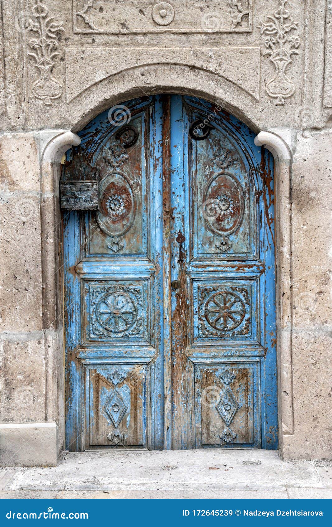 Ancient Wooden Doors in the City of Ortahisar Stock Image - Image of ...