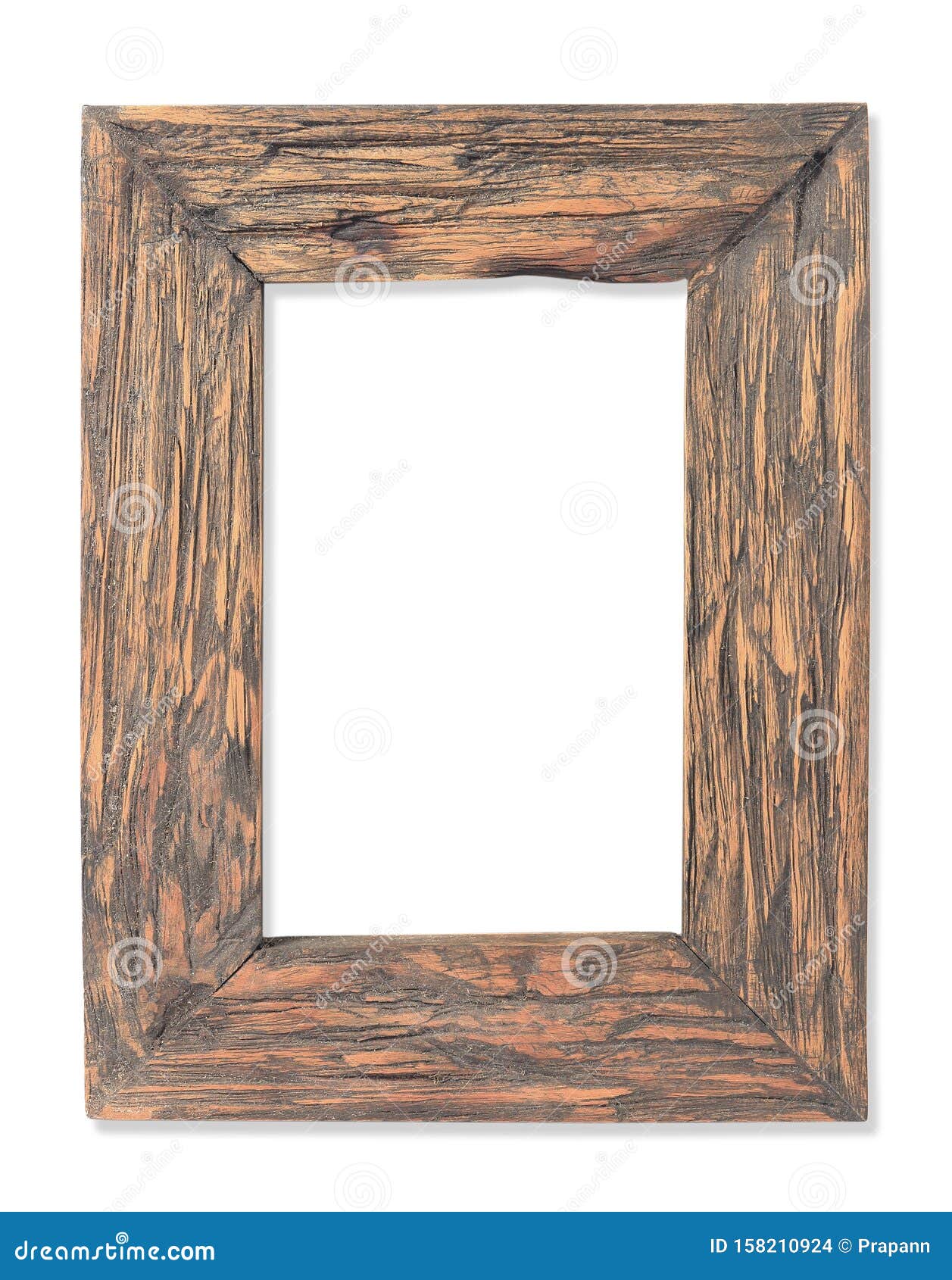 Ancient Wooden Frame Isolated on White Background Stock Photo - Image ...