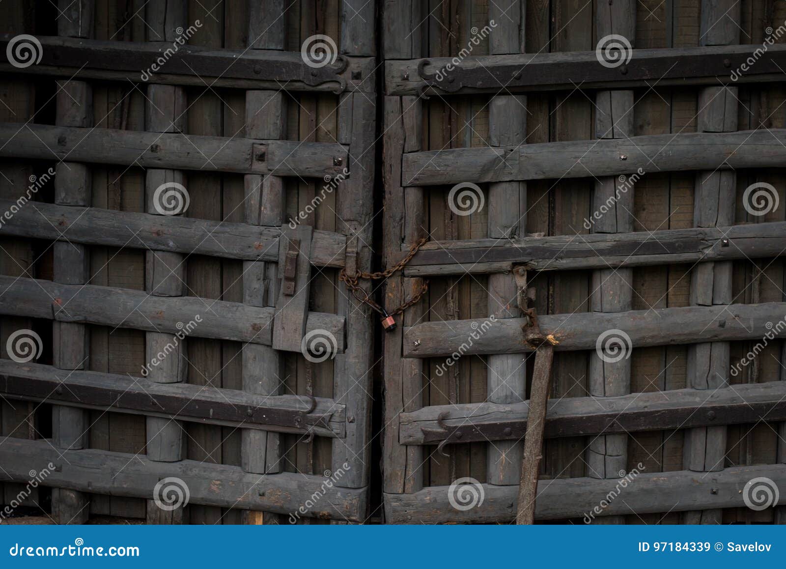 Ancient wooden gate stock image. Image of exit, castle - 97184339