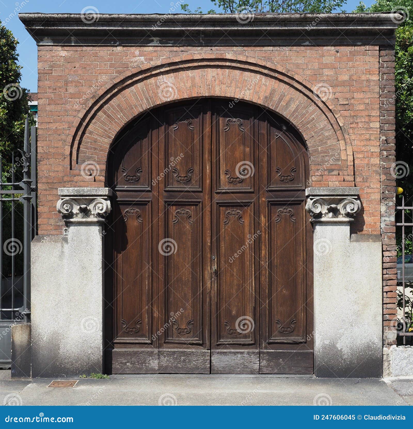 Ancient wooden gate stock image. Image of entrance, passage - 247606045