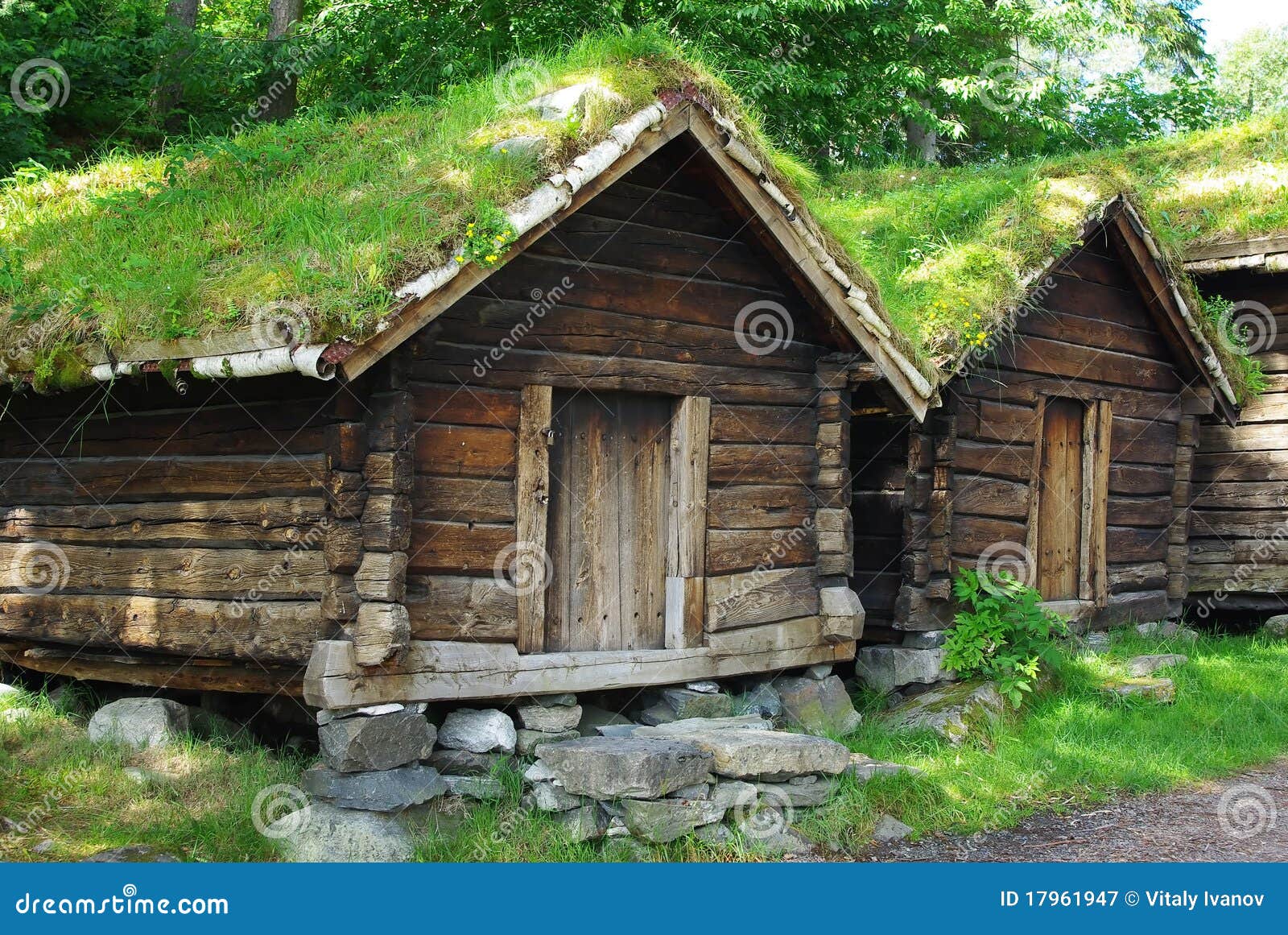 Ancient wooden huts stock image. Image of countryside - 17961947