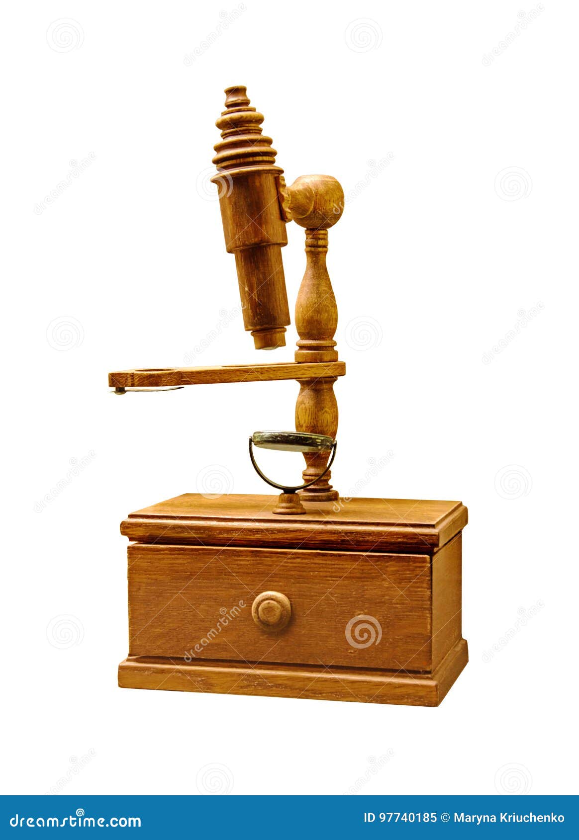 Ancient wooden microscope stock image. Image of history - 97740185