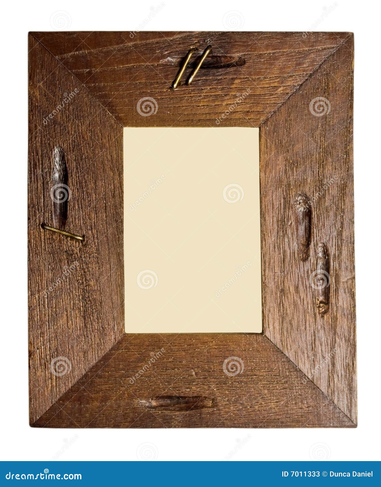 Ancient Wooden Picture Frame Isolated on White Stock Image - Image of ...