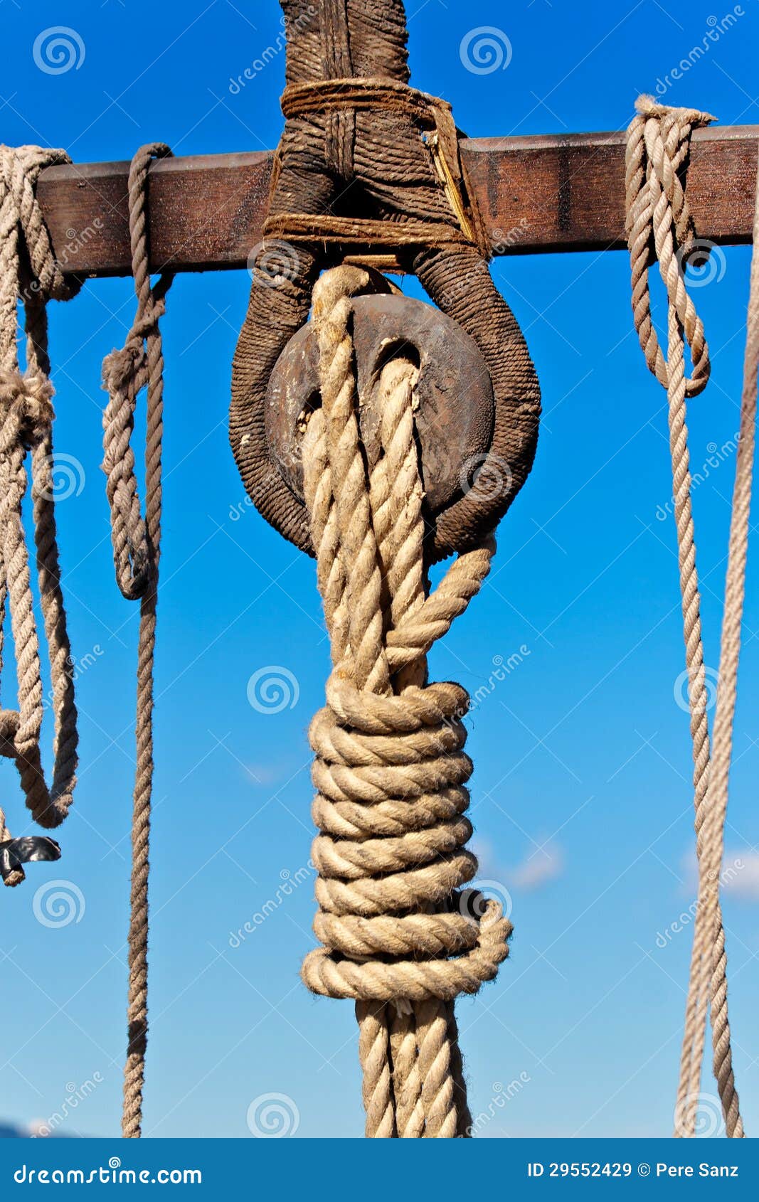 Ancient Wooden Sailboat Deadeye Stock Image - Image of ship, line: 29552429