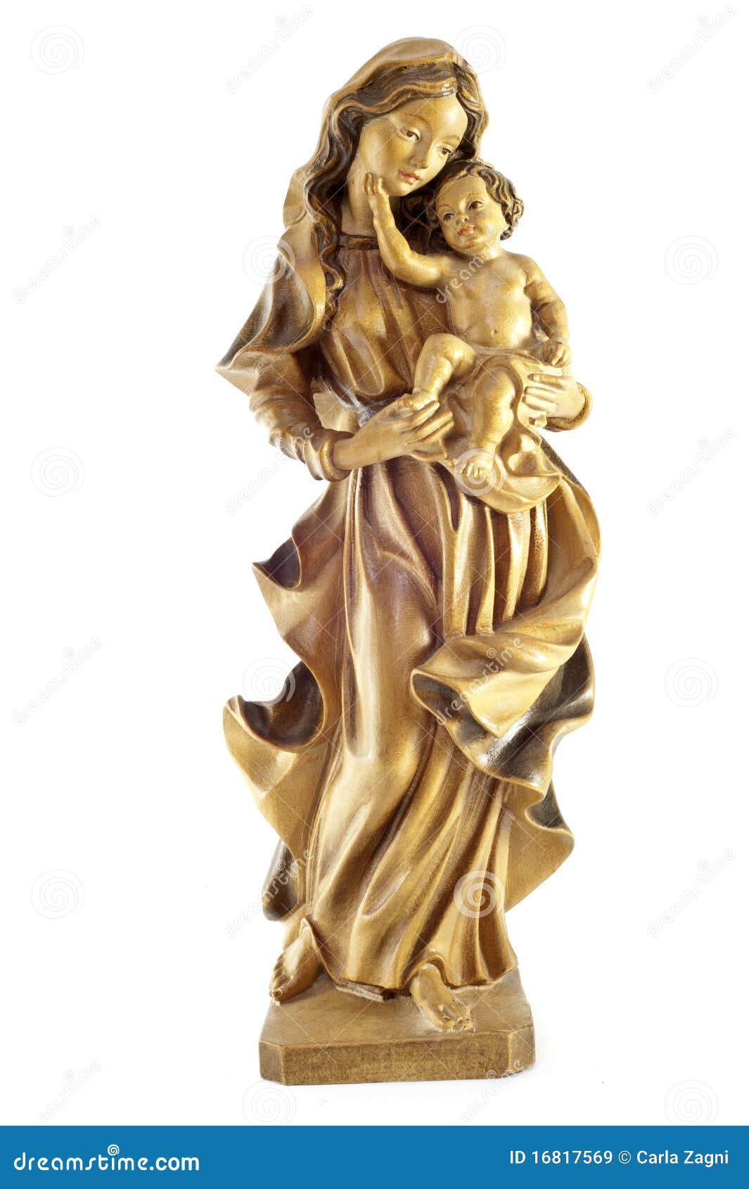 Ancient Wooden Statue of the Madonna Stock Image - Image of holy, jesus ...