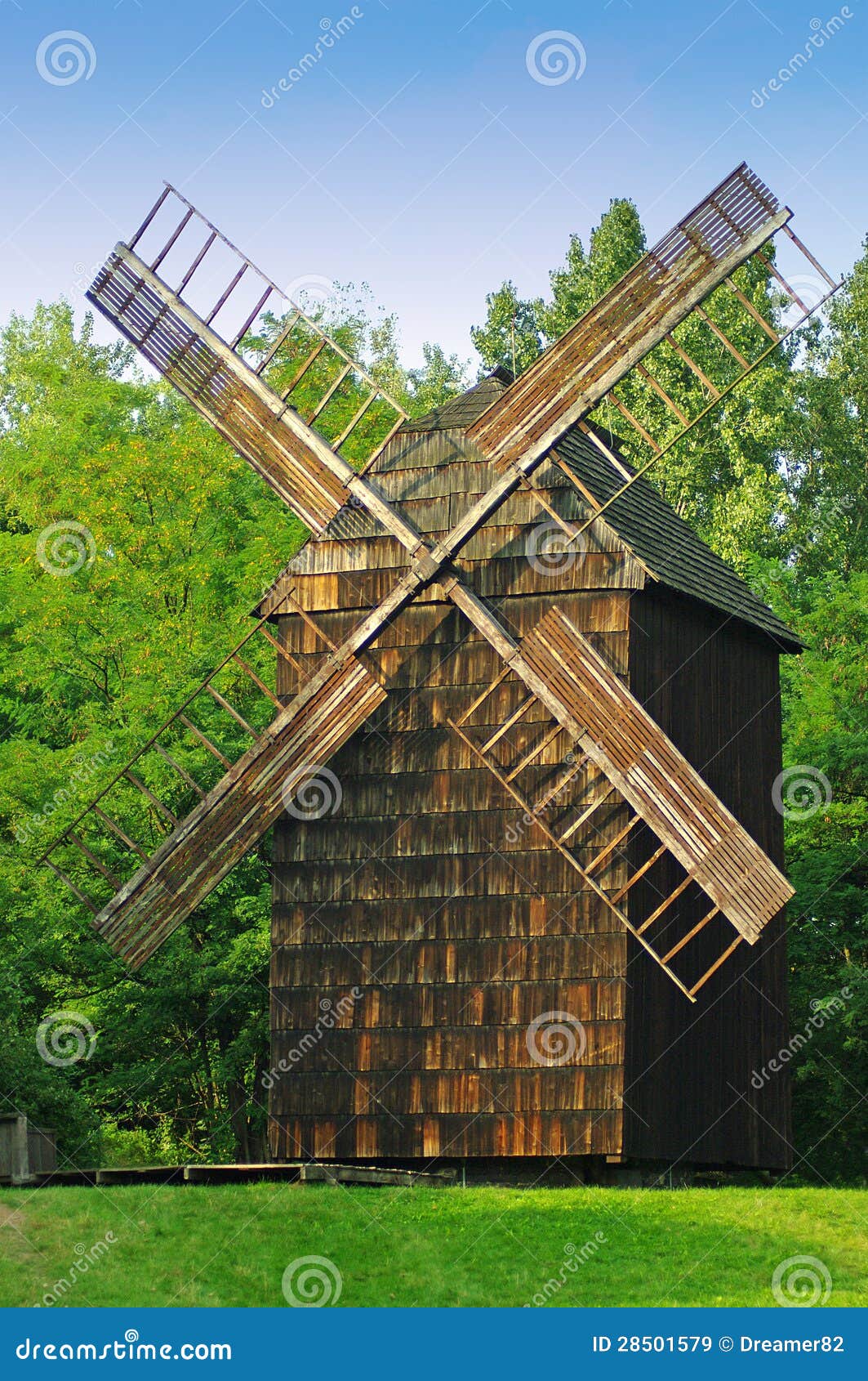 Ancient wooden windmill stock image. Image of clean, nature - 28501579
