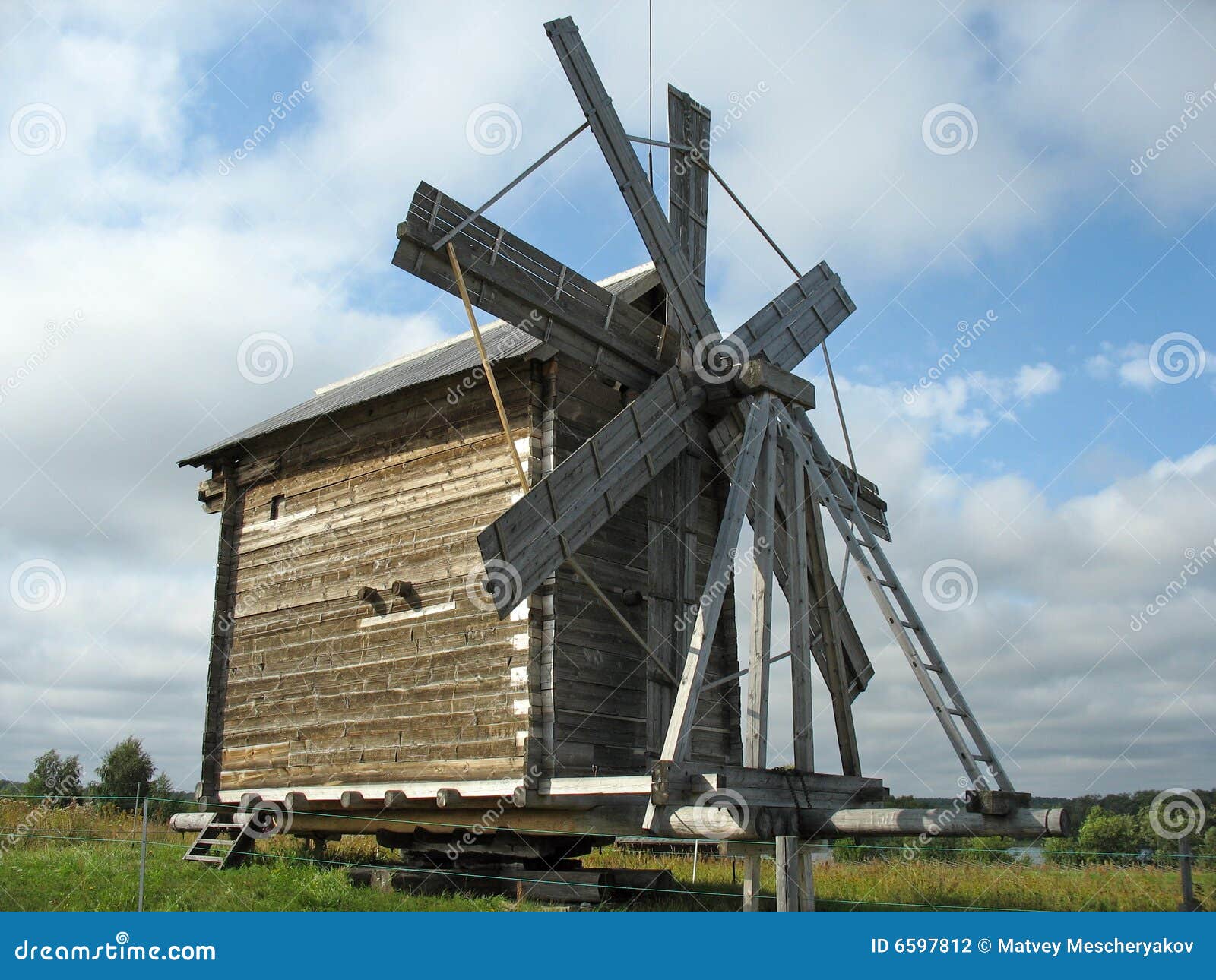 Ancient wooden windmill stock photo. Image of history - 6597812