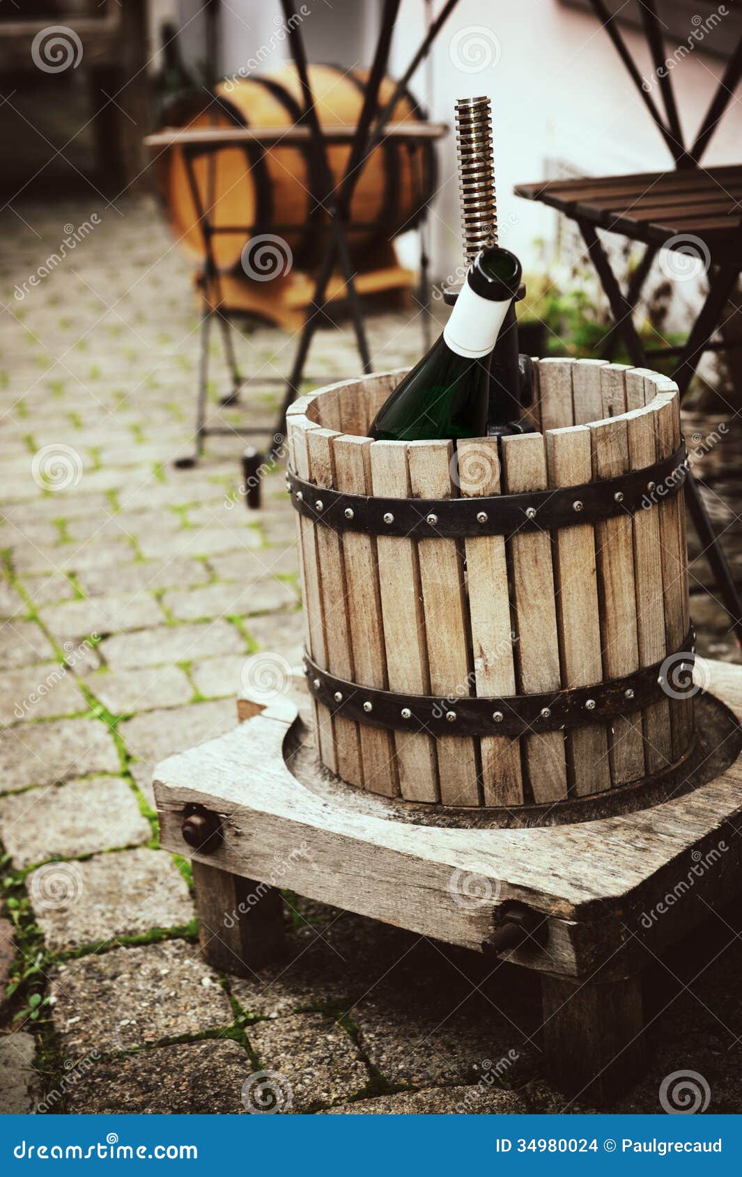 Ancient wooden wine press stock photo. Image of historic - 34980024