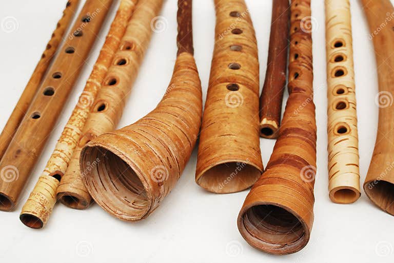 Ancient Woodwind Folk Instruments Stock Photo - Image of sound, craft ...