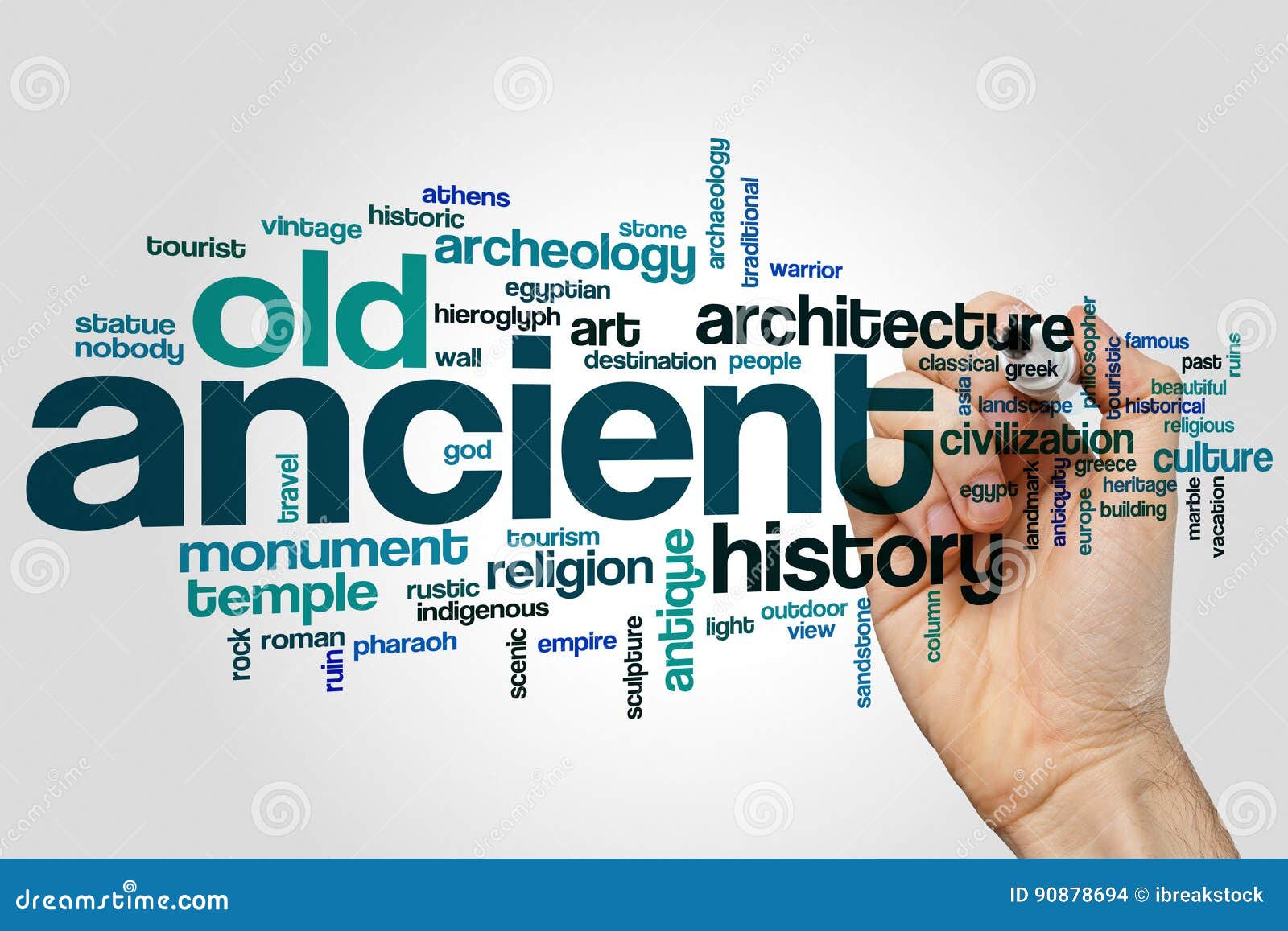 Ancient Word Cloud Concept on Grey Background Stock Photo - Image of ...