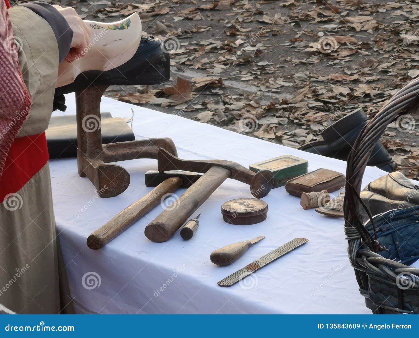Ancient Work of the Shoemaker with Costume Tools Stock Image - Image of ...