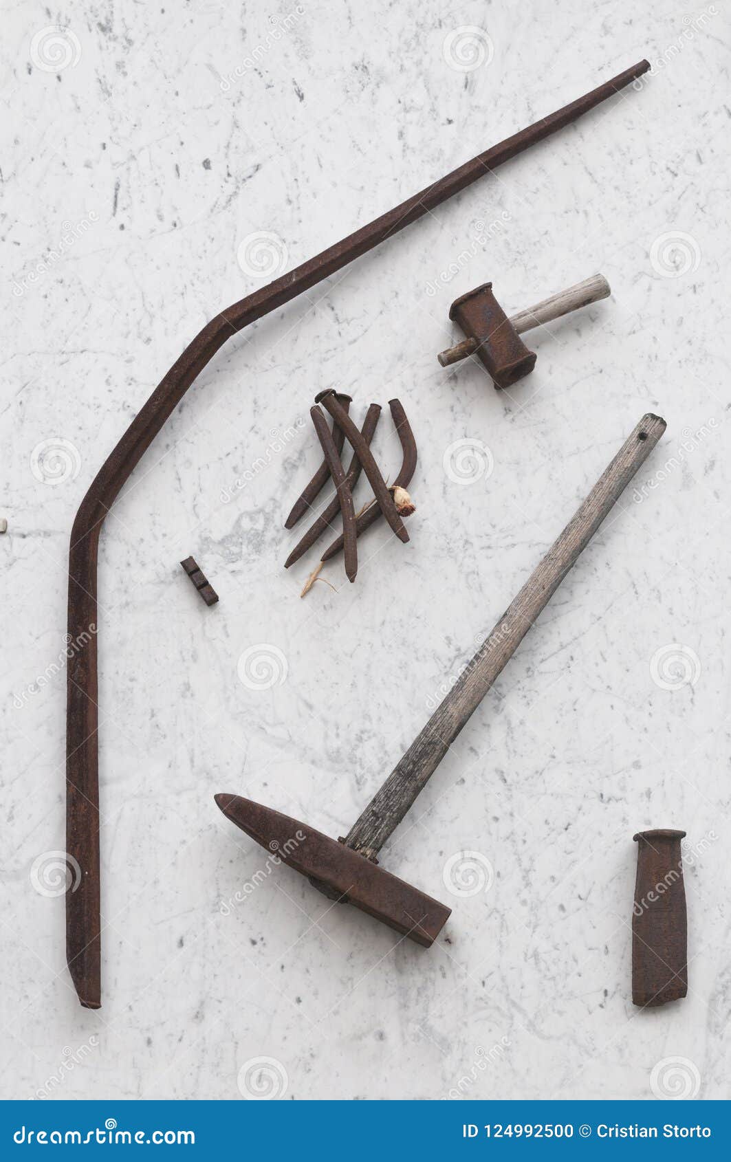 Ancient Work Tools for Marble Extraction Stock Photo - Image of ...