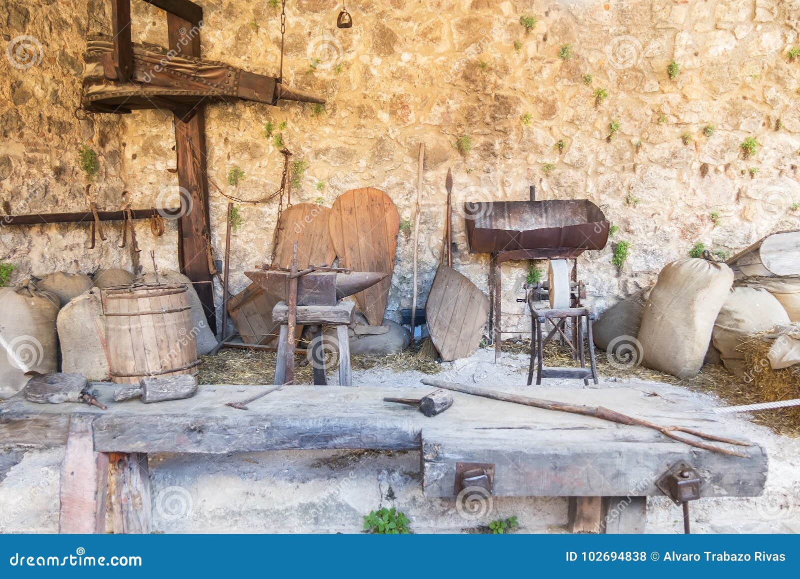 Ancient Working Tools, Medieval Times Stock Photo - Image of forging ...