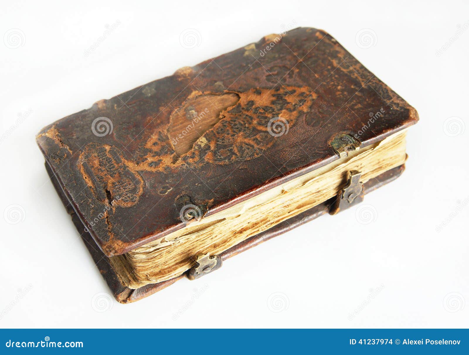 Ancient Worn Book with Leather Cover Stock Photo - Image of shabby ...