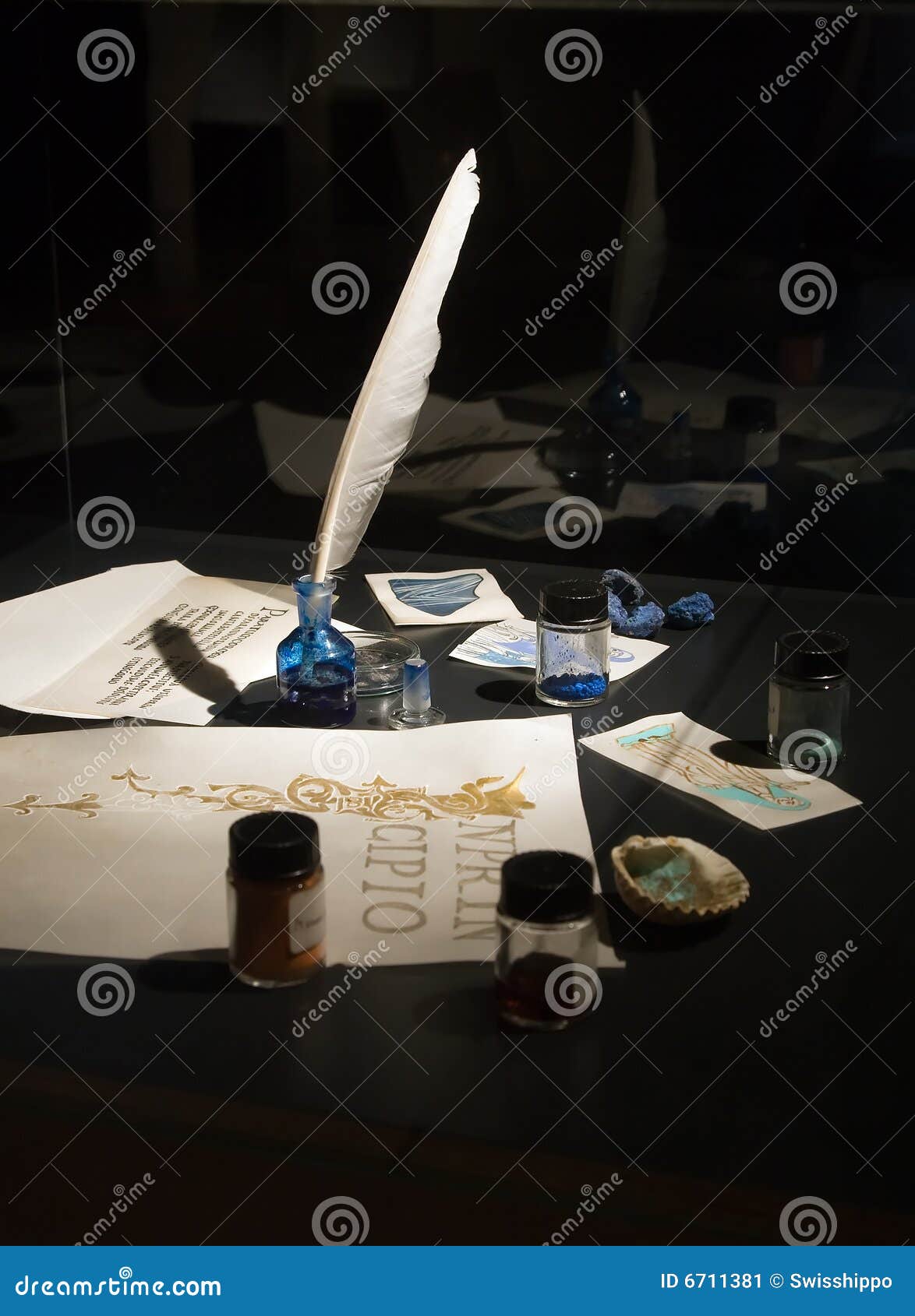 Ancient writing materials stock image. Image of quill - 6711381