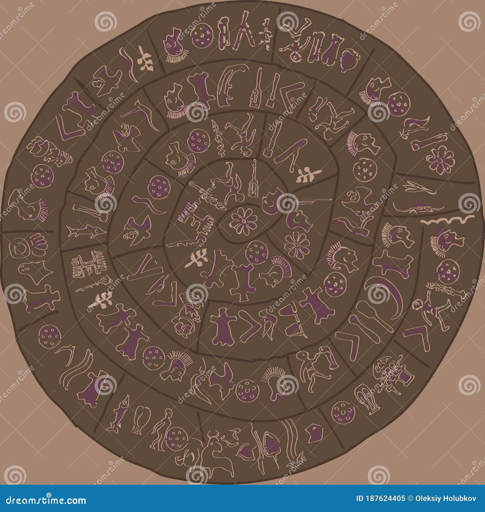 Ancient Writing Symbols of a Vanished Civilization. Stock Vector ...