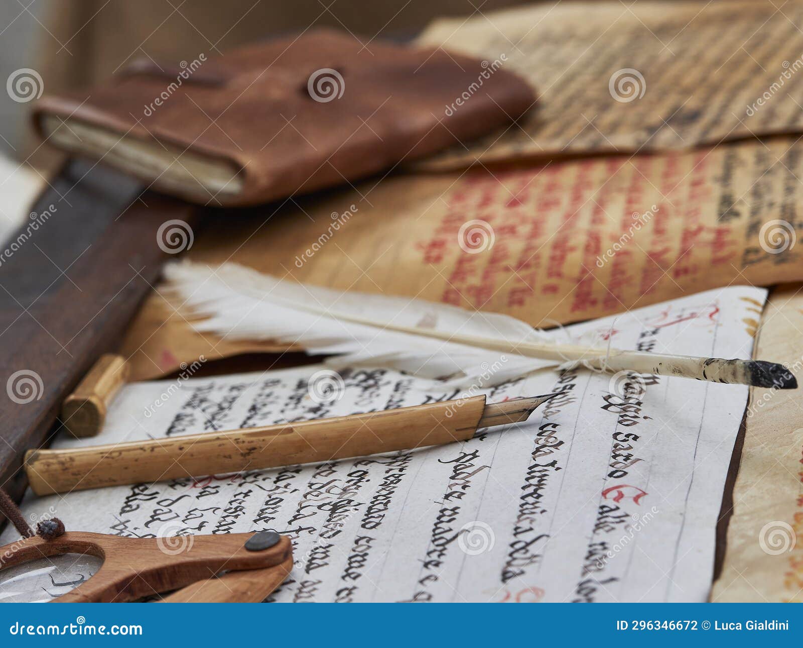 An Ancient Written Scroll of Parchment Stock Photo - Image of jewish ...
