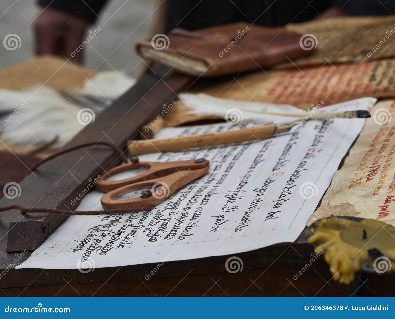 An Ancient Written Scroll of Parchment Stock Photo - Image of retro ...
