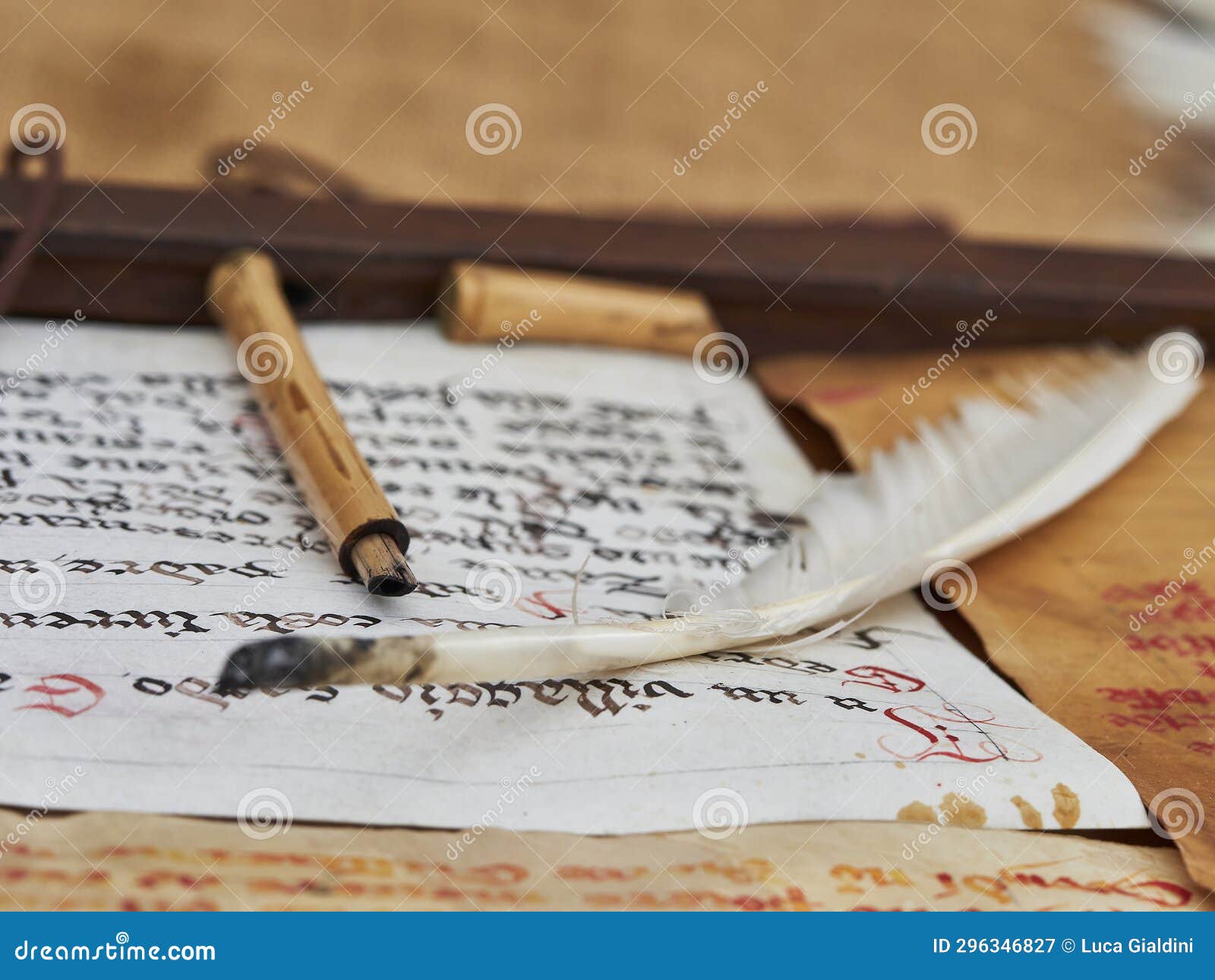 An Ancient Written Scroll of Parchment Stock Image - Image of textured ...