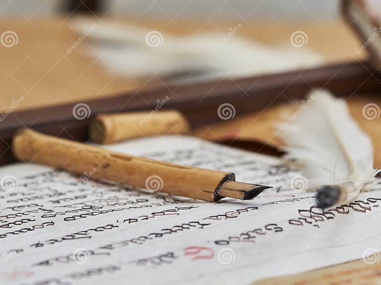 An Ancient Written Scroll of Parchment Stock Photo - Image of parchment ...