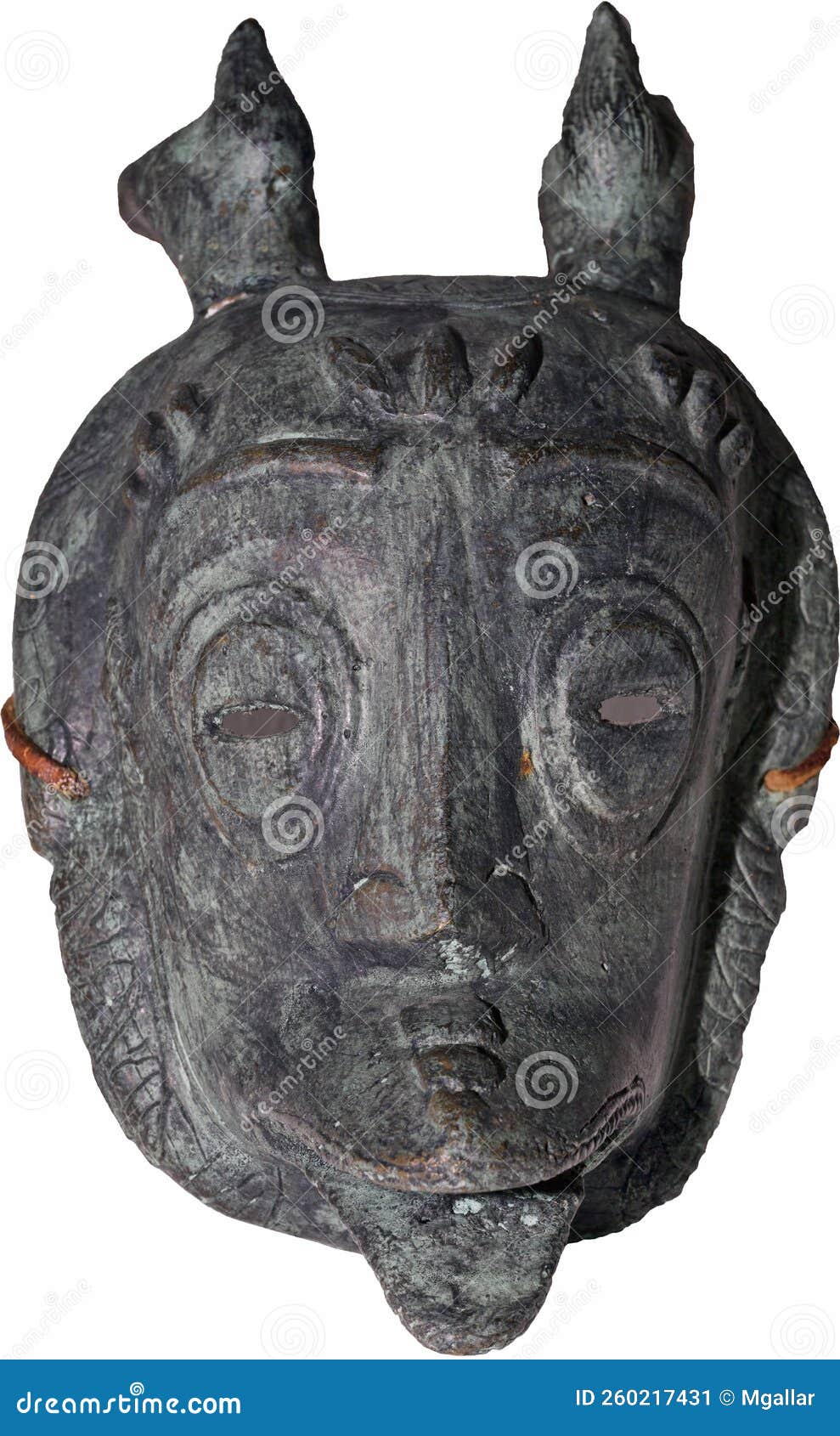 Ancient Wrought Iron Scary Mask Represent Astaroth Demon Stock Image ...