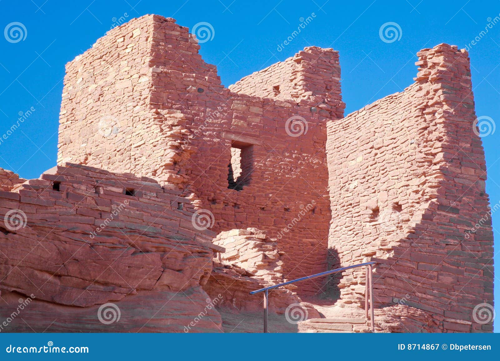 Ancient Wupatki Adobe Remains Stock Image - Image of ruins ...