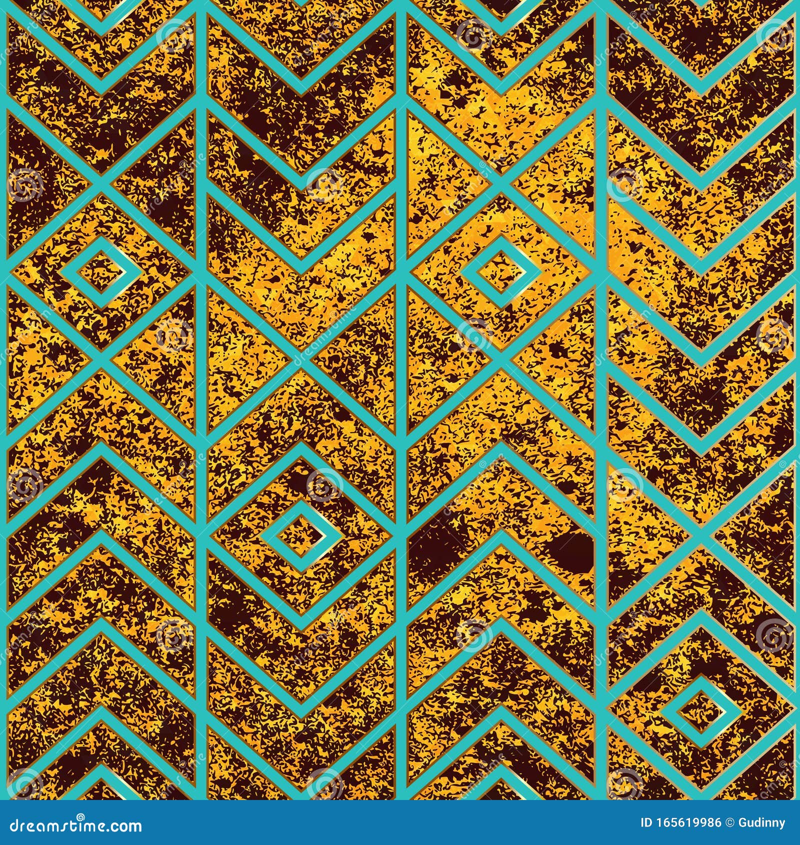 Ancient Yellow Color Geometric Seamless Pattern Stock Vector ...