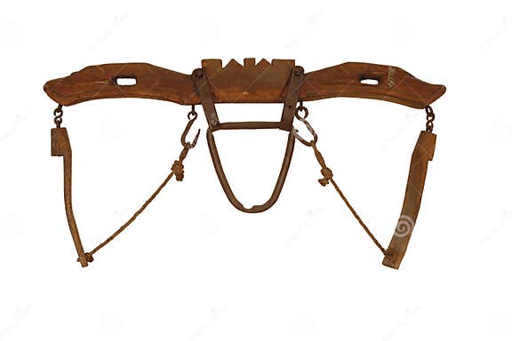 Ancient yoke for oxen stock image. Image of farmland - 102086473