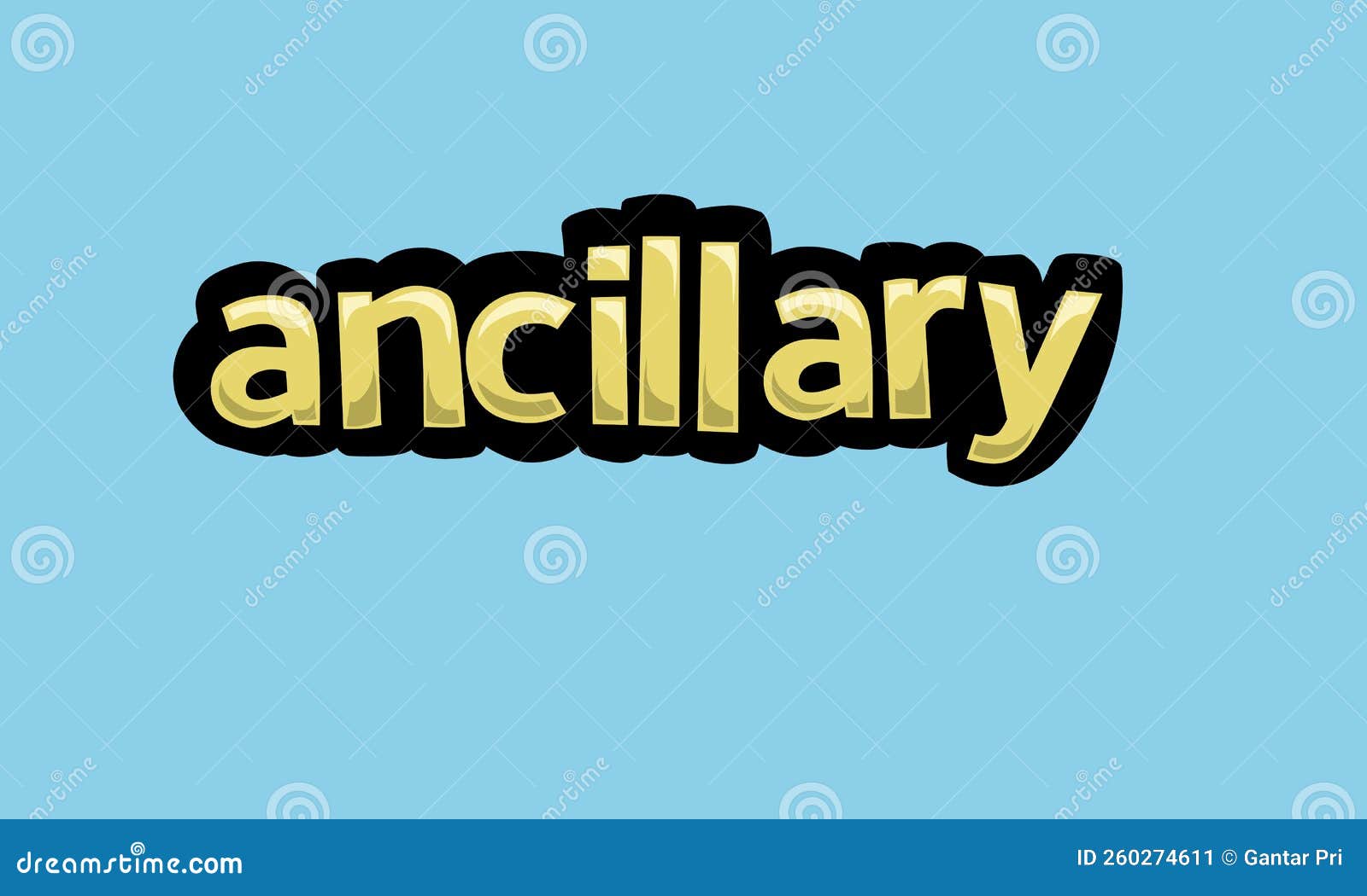 ANCILLARY Writing Vector Design on a Blue Background Stock Vector ...