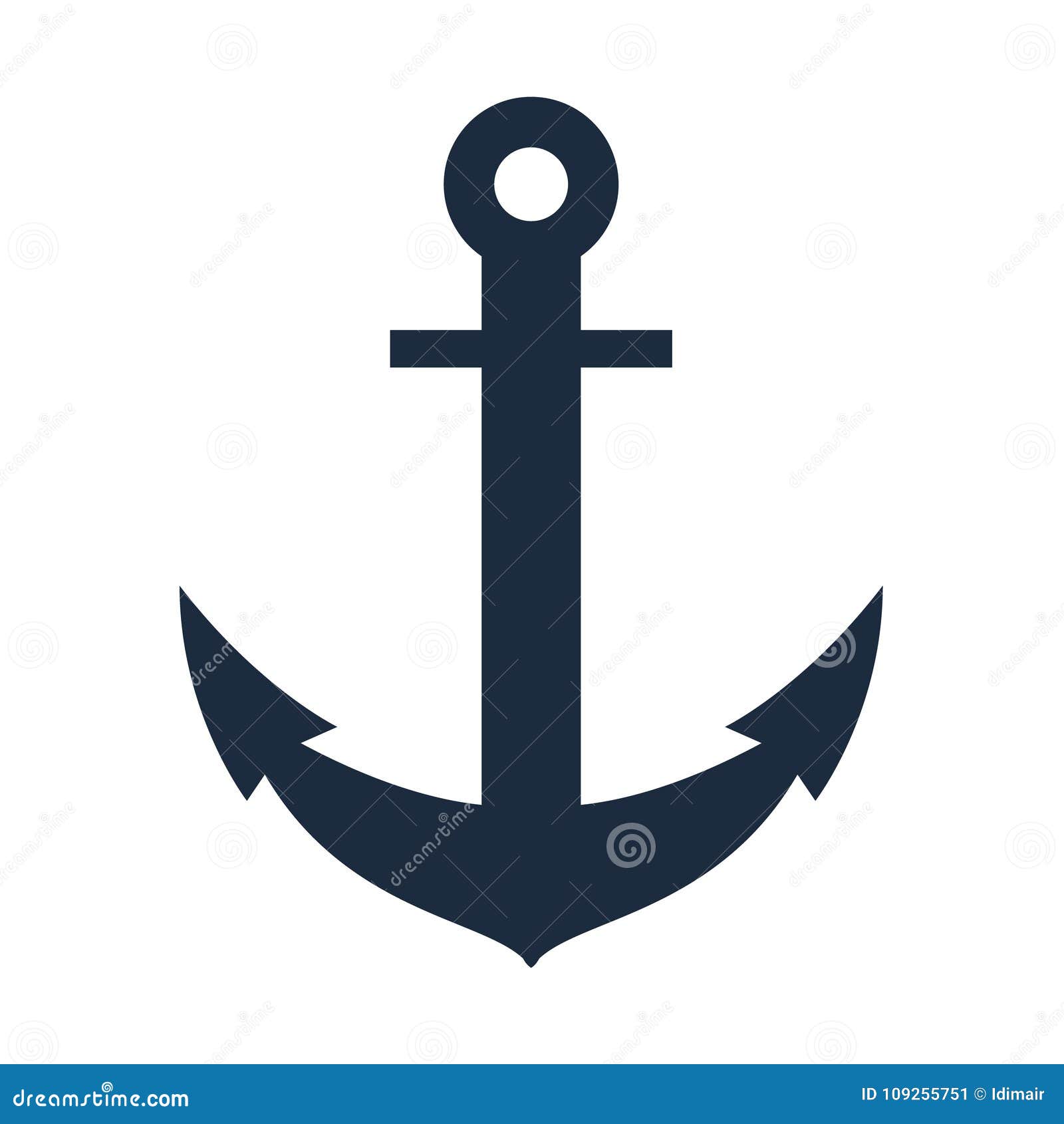 Ancla Aislada En El Fondo Blanco Vector Ilustración del Vector ...