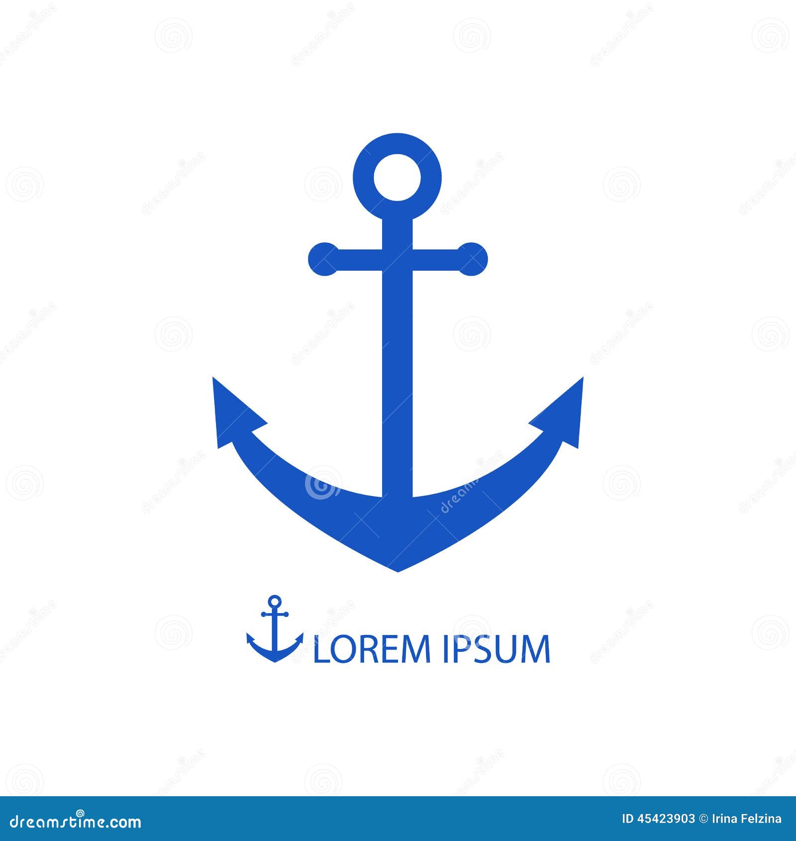 Ancla azul ilustración del vector. Ilustración de azul - 45423903