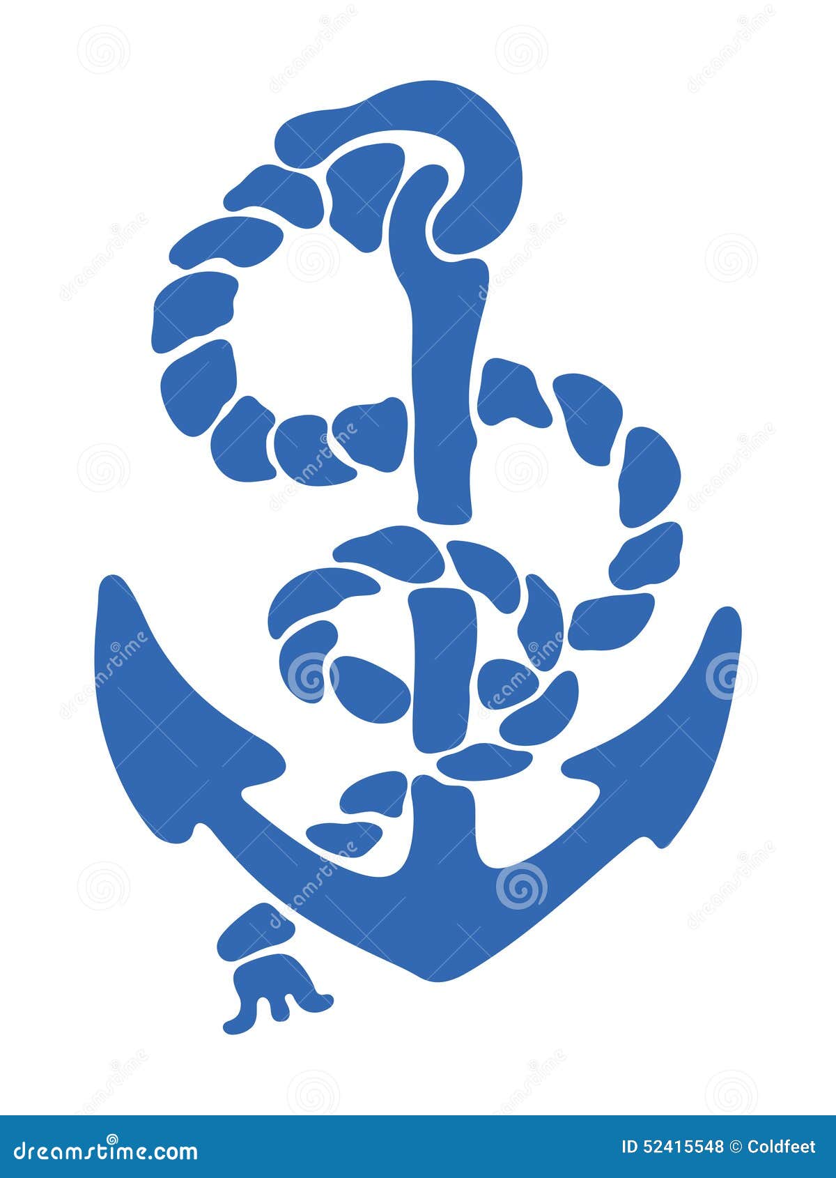 Ancla azul ilustración del vector. Ilustración de emblema - 52415548
