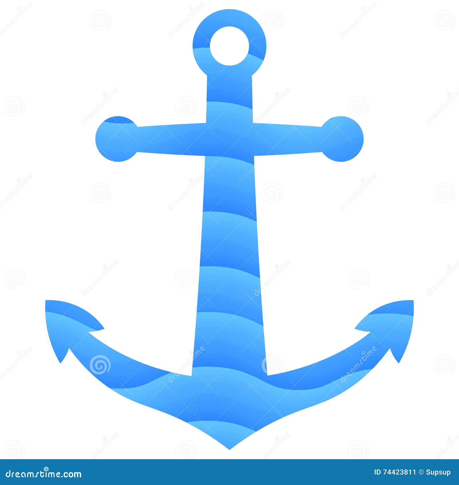 Ancla azul ilustración del vector. Ilustración de sombra - 74423811