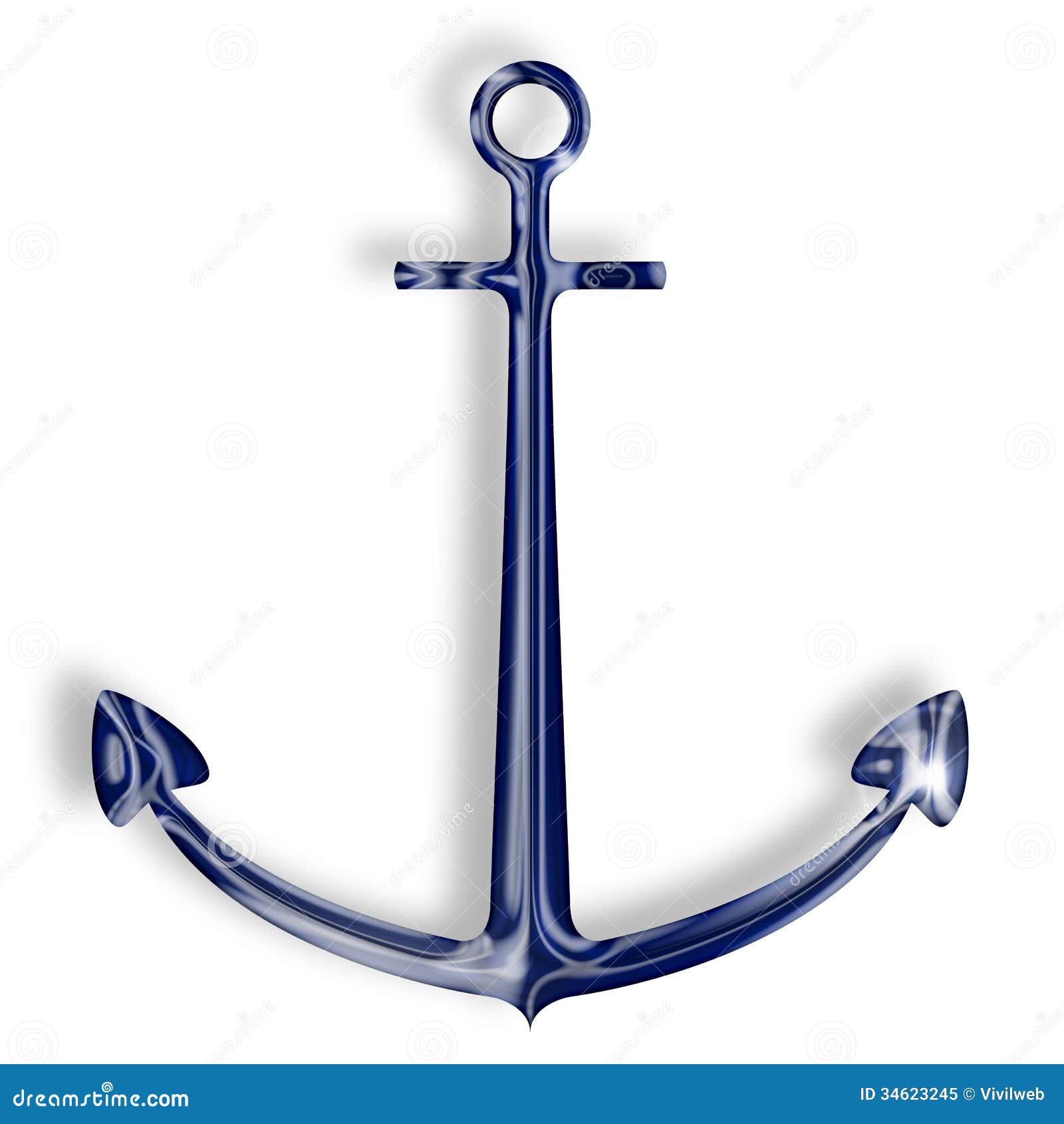 Ancla azul del metal stock de ilustración. Ilustración de arte - 34623245